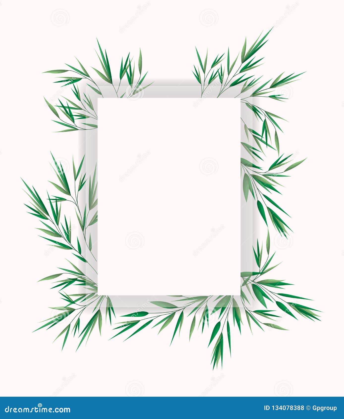 Square Frame with Laurel Leafs Stock Vector - Illustration of leaf ...