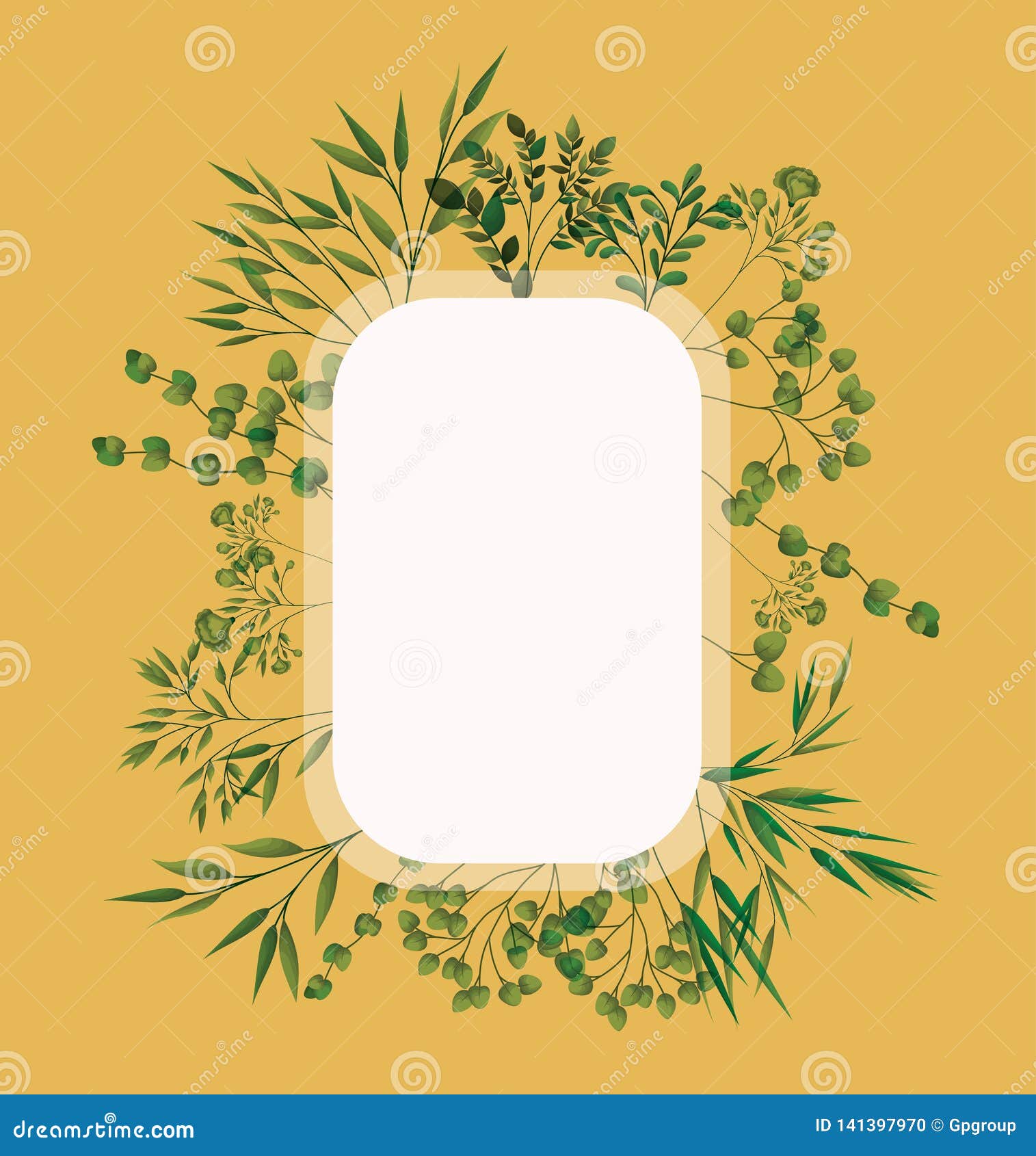 Square Frame with Laurel Leafs Stock Vector - Illustration of laurel ...