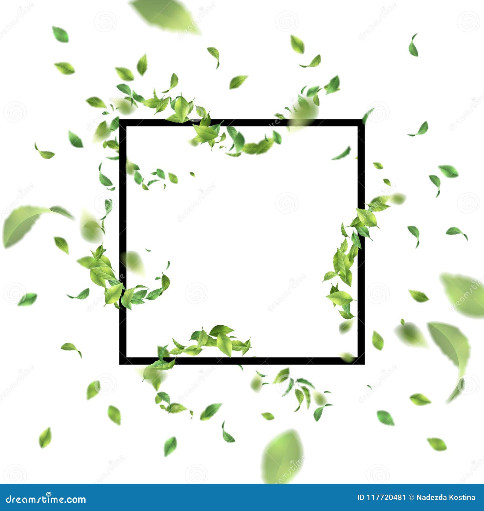 Square Frame with Leaves stock illustration. Illustration of frame ...