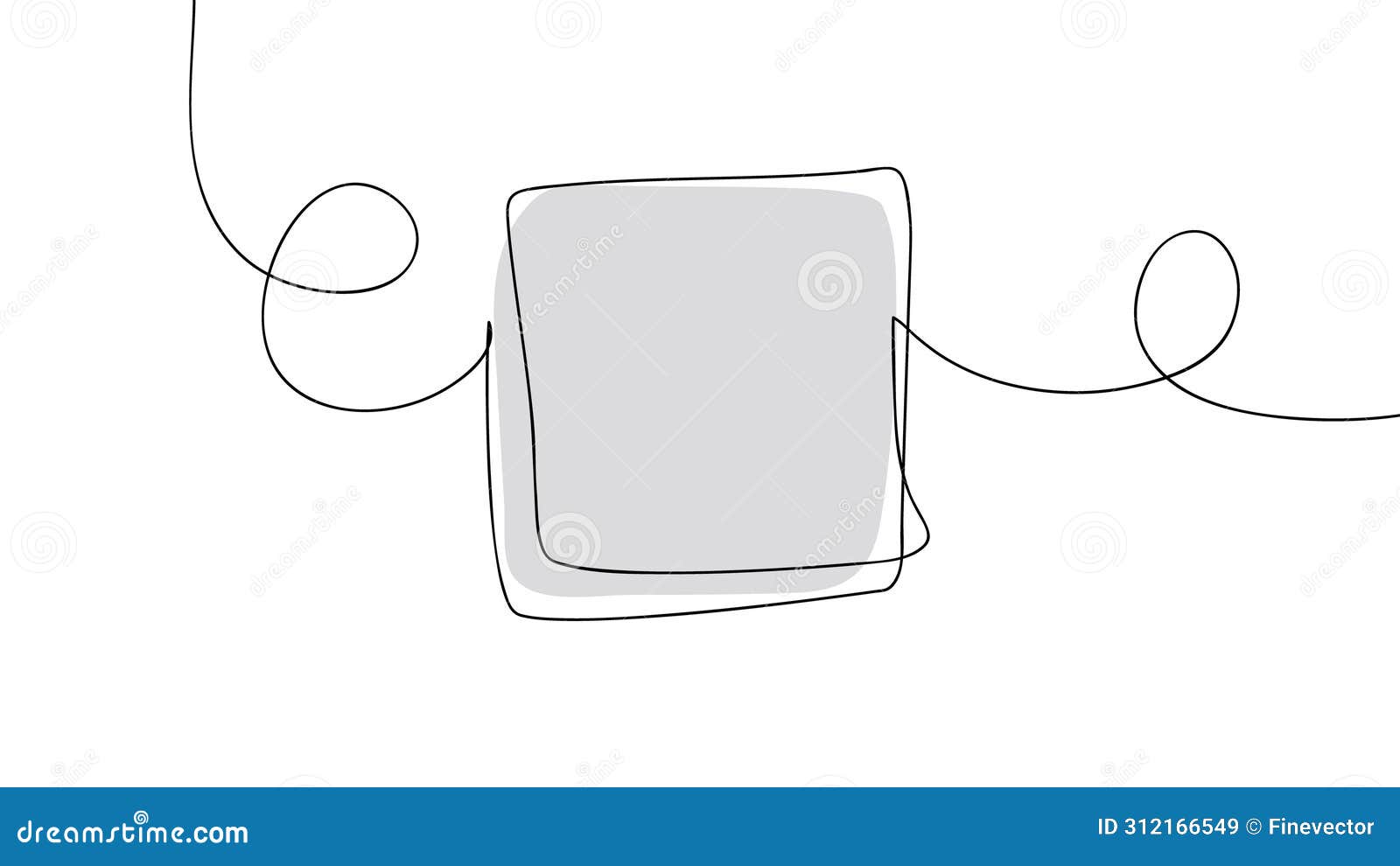 Square Frame. Line Art. Continuous Black Line. Hand Drawn Sketch ...