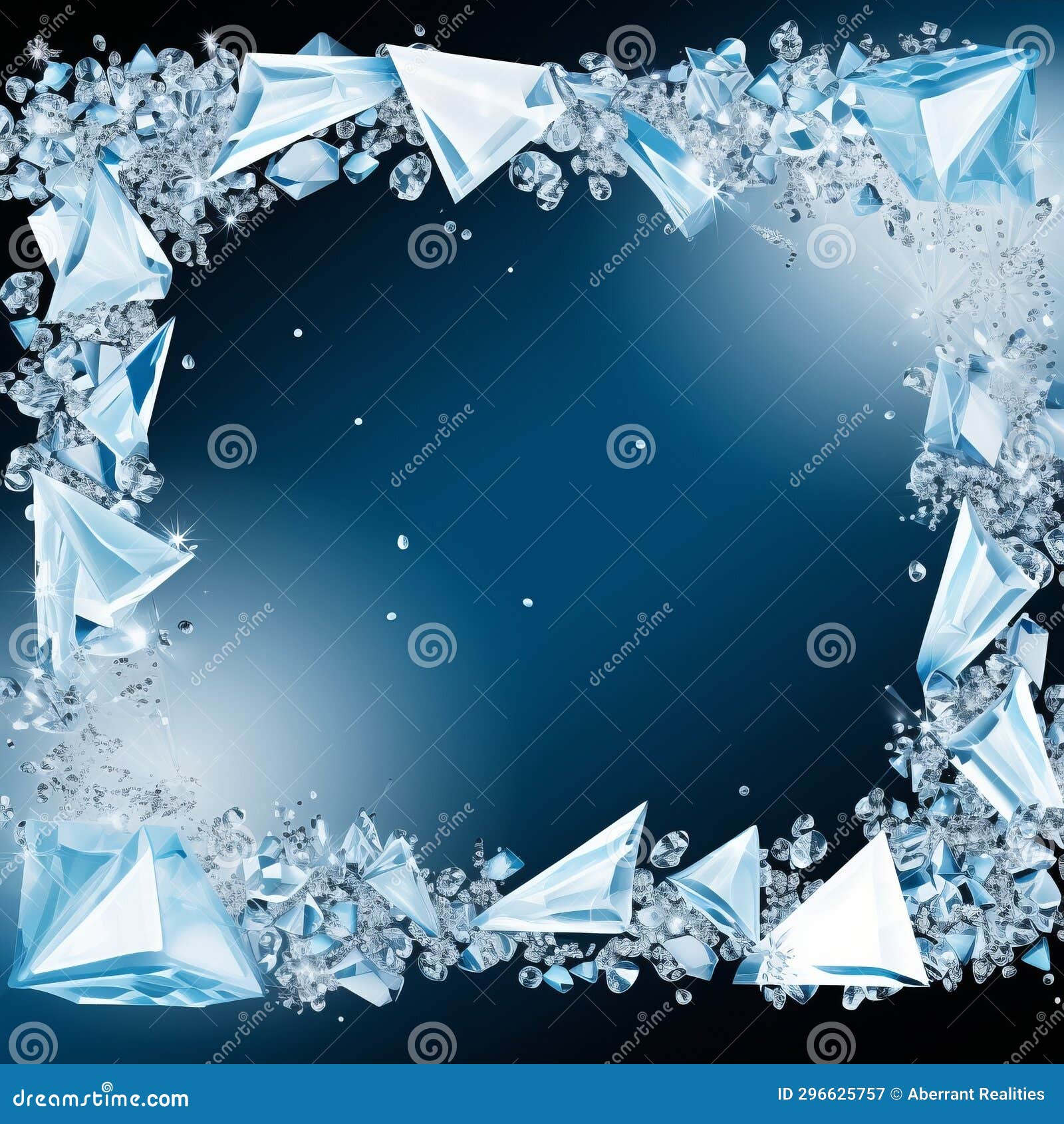 A Square Frame Made of Diamonds on a Black Background Stock ...