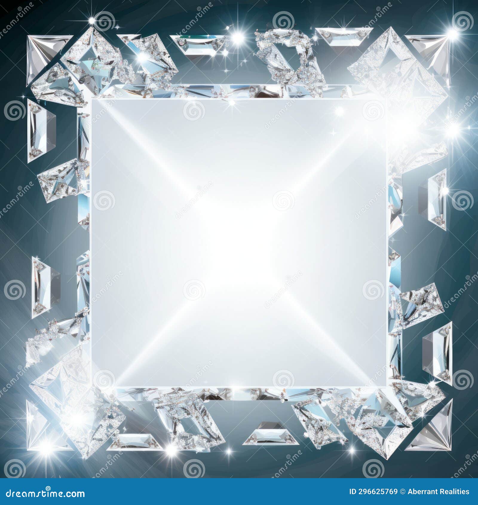 A Square Frame Made of Diamonds on a Dark Background Stock Illustration ...