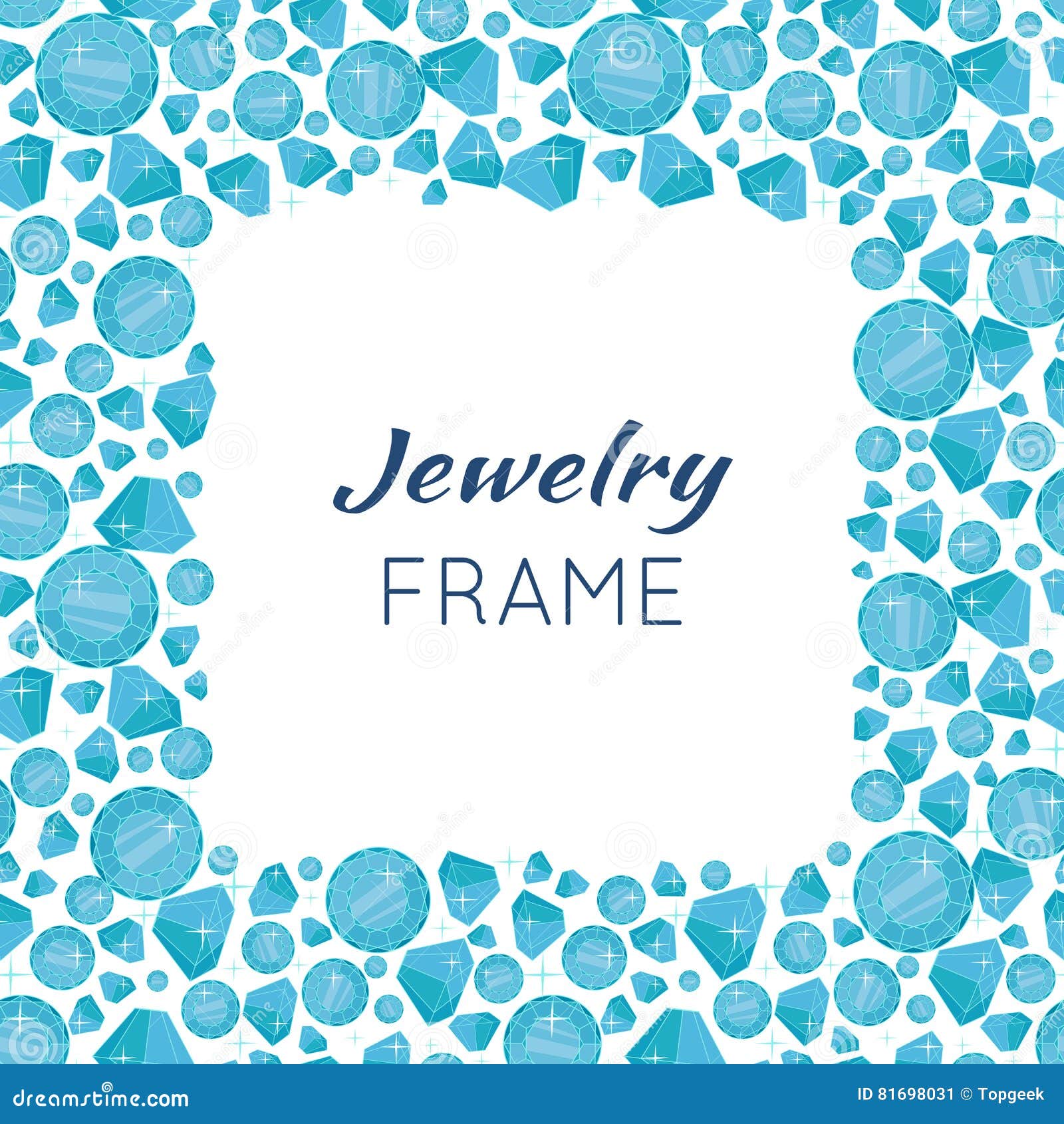Square Frame Made of Diamonds. Stock Vector - Illustration of luxurious ...