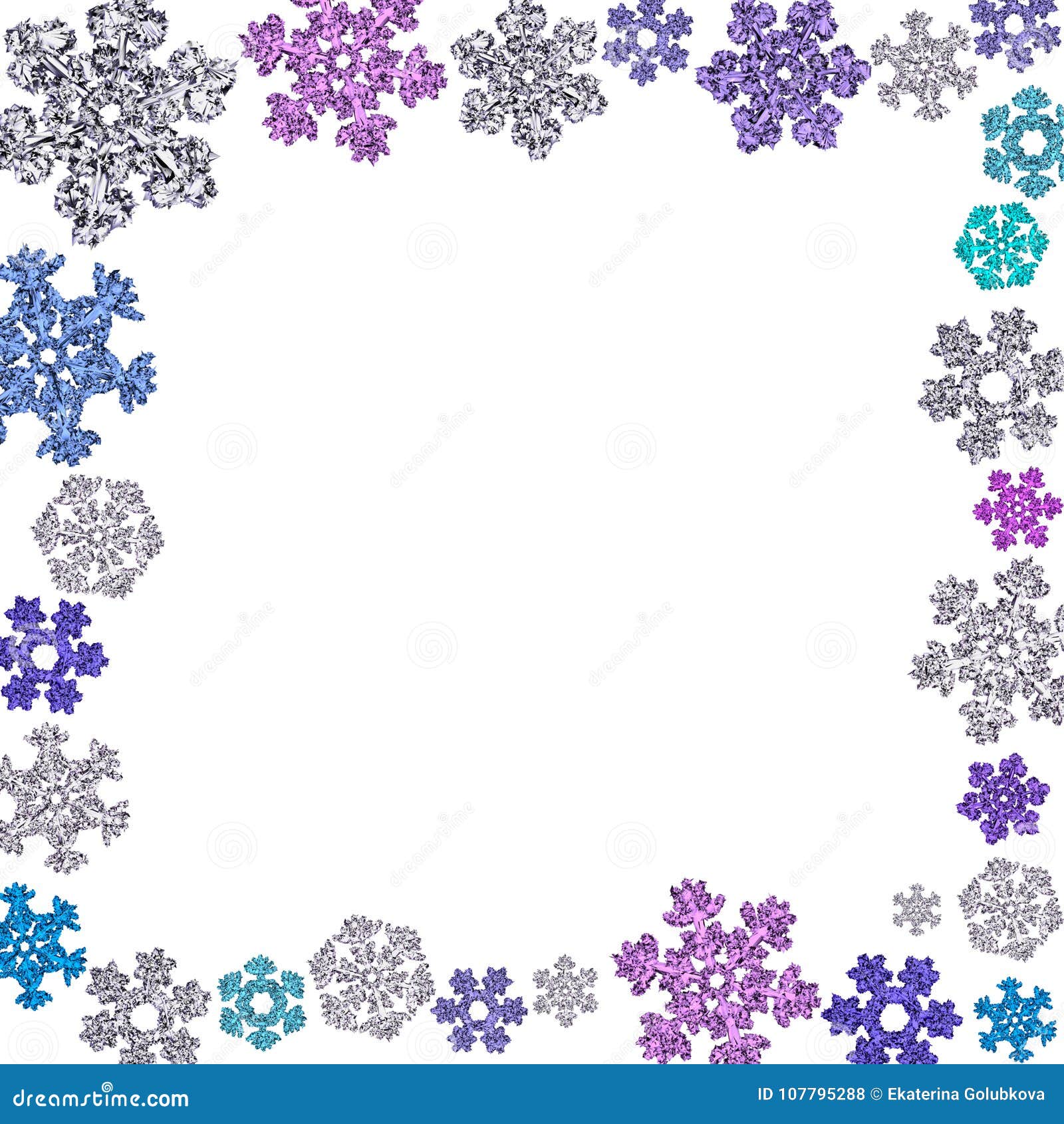 Square Frame Made of Different Snowflakes Stock Illustration ...