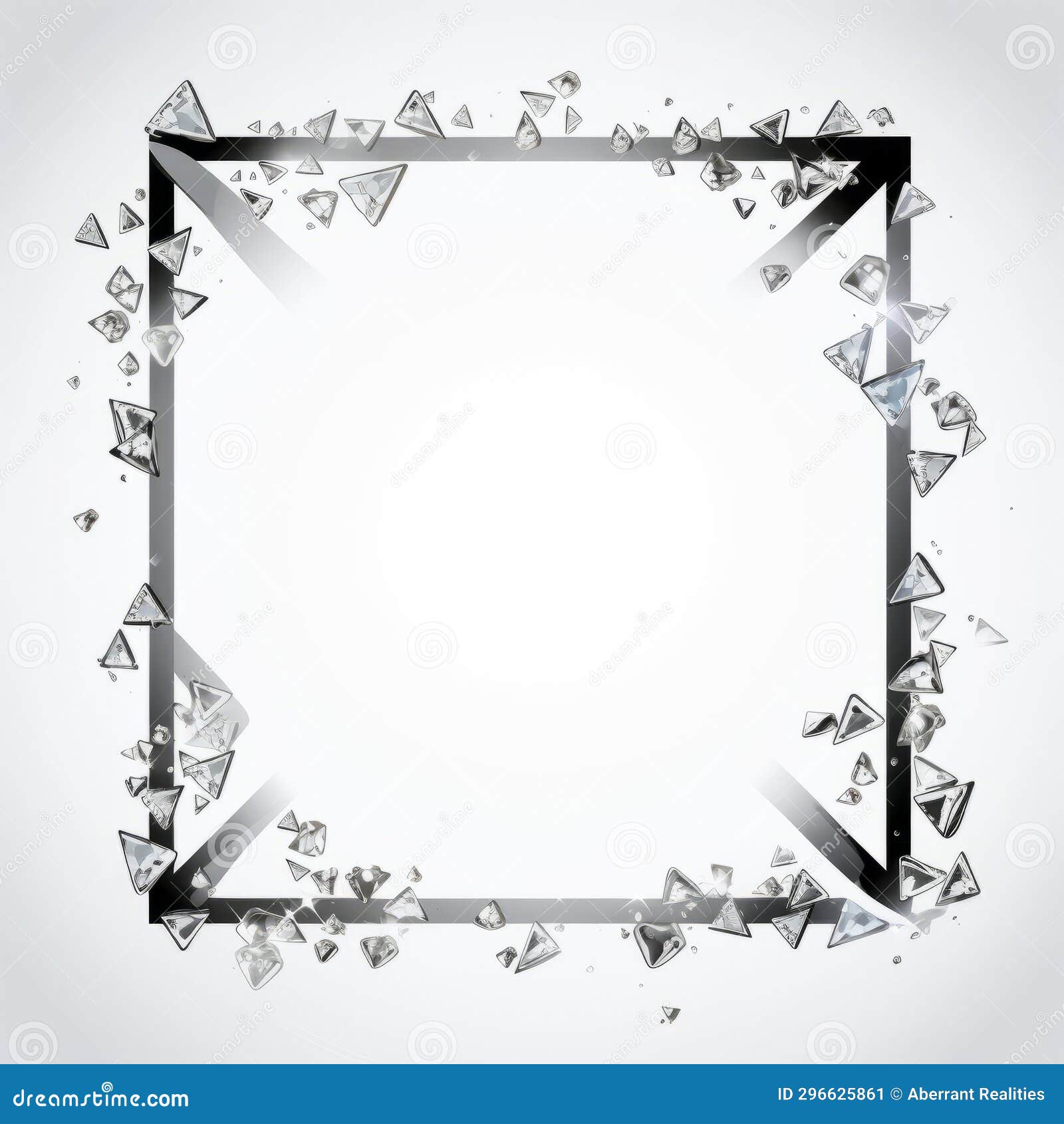 A Square Frame Made Out of Diamonds on a White Background Stock ...