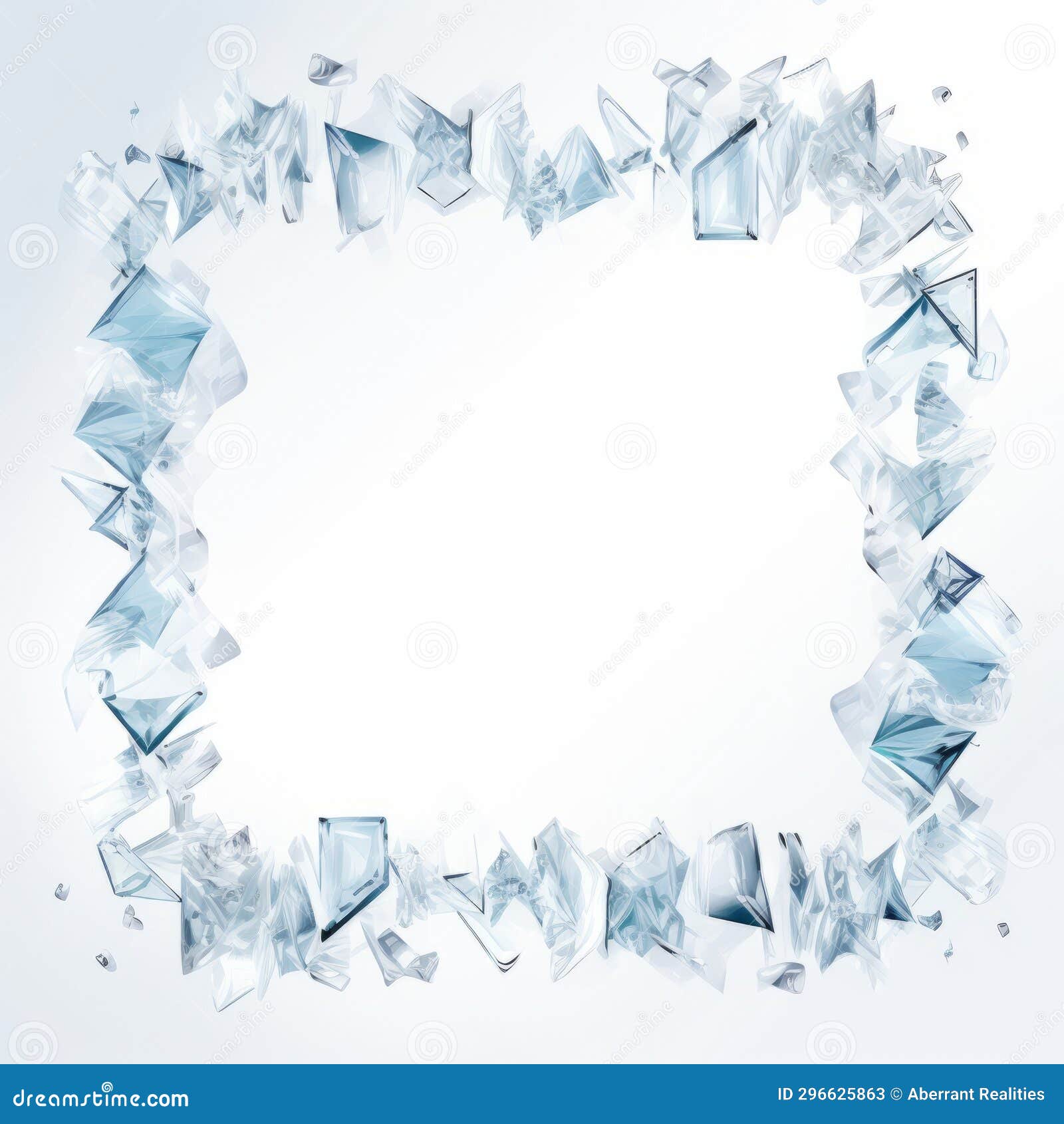 A Square Frame Made Out of Ice Cubes on a White Background Stock ...