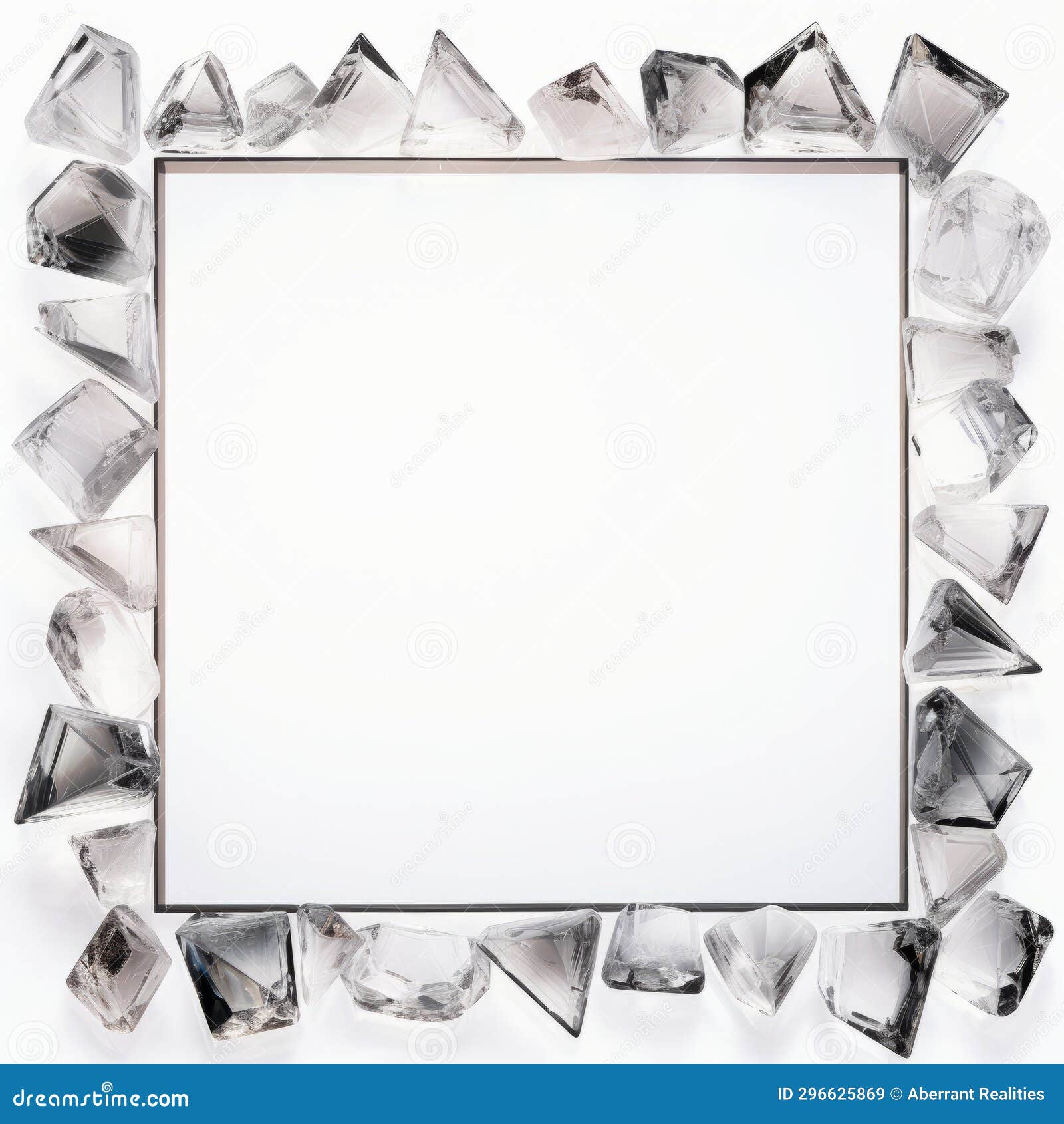A Square Frame Made Out of Pieces of Ice on a White Background Stock ...