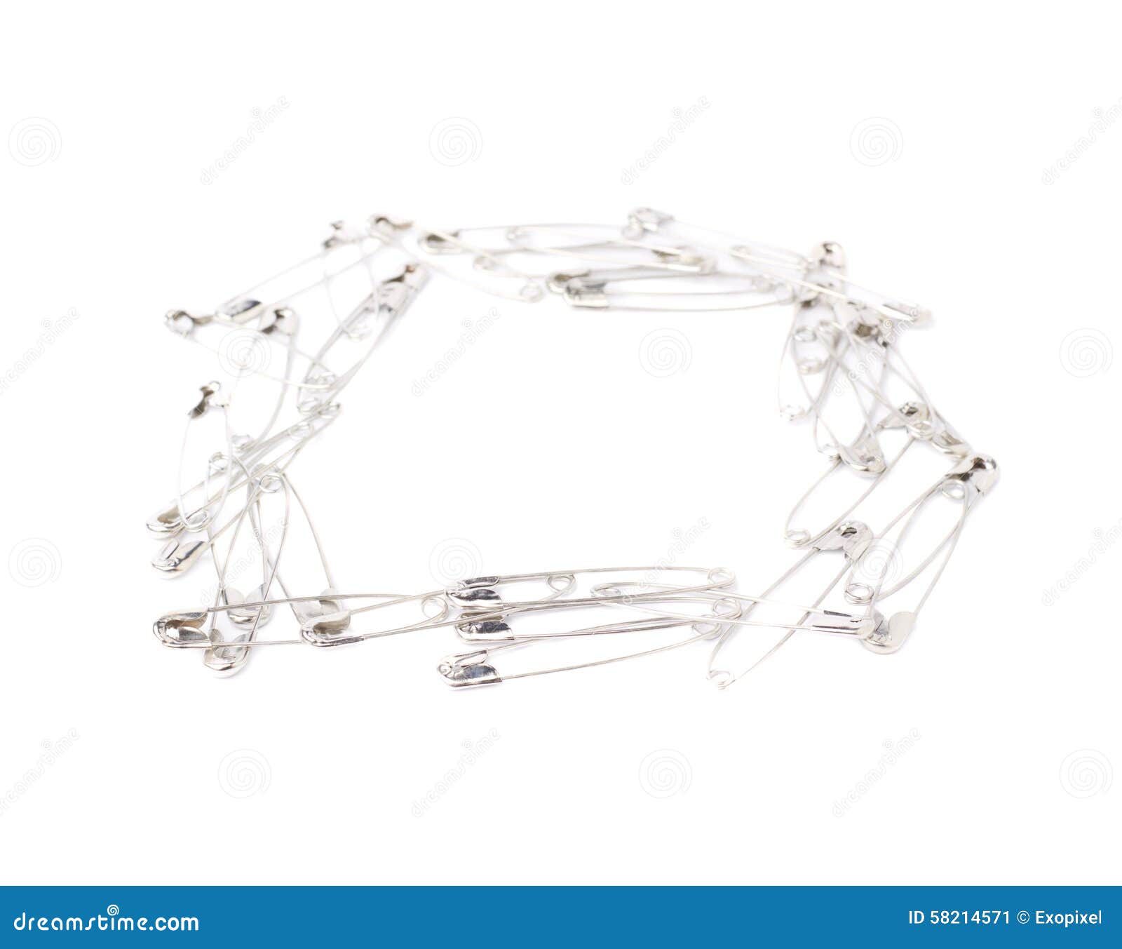 Square Frame Made of Safety Pins Isolated on White Stock Image - Image ...