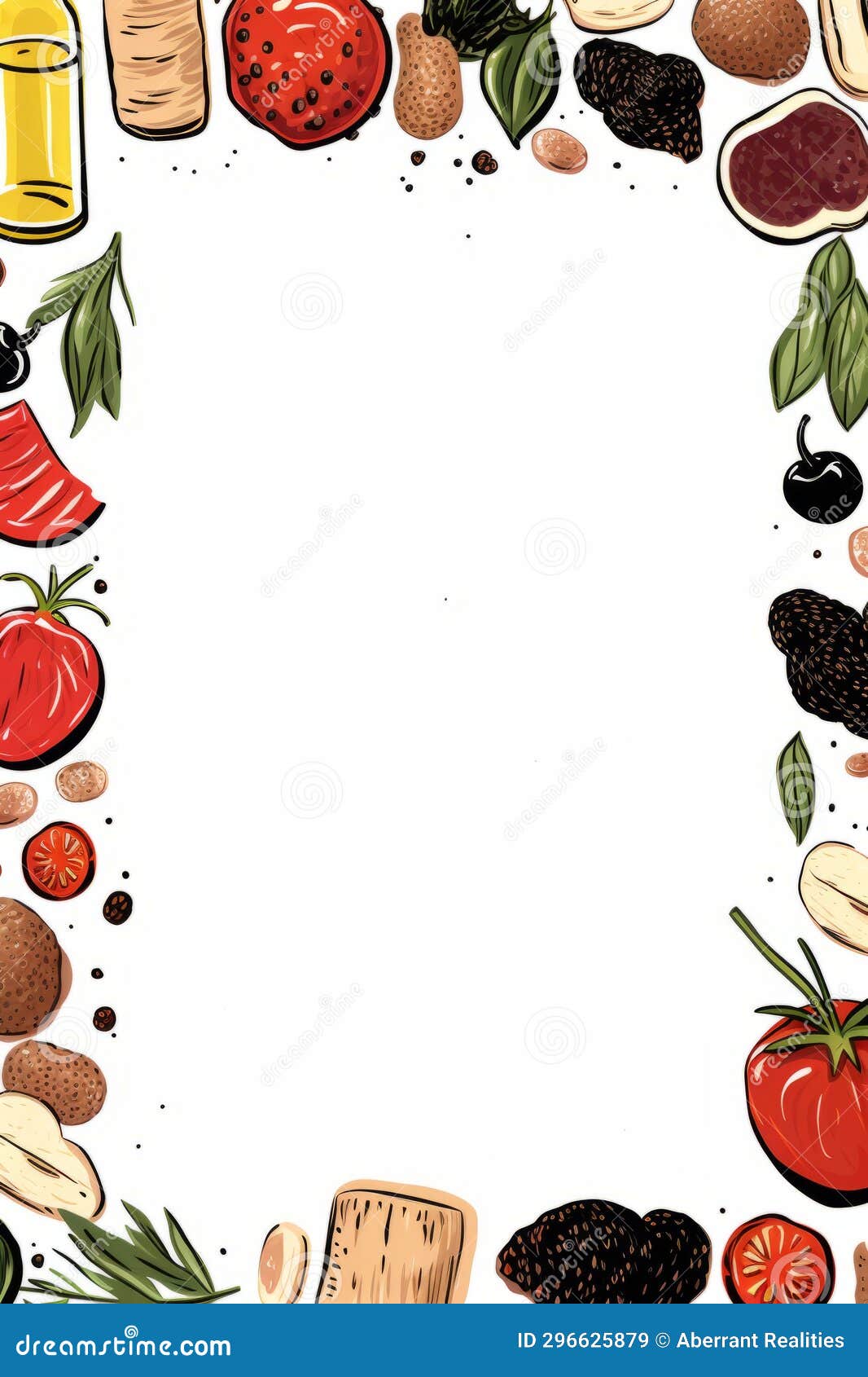 A Square Frame Made Up of Different Types of Food Stock Illustration ...