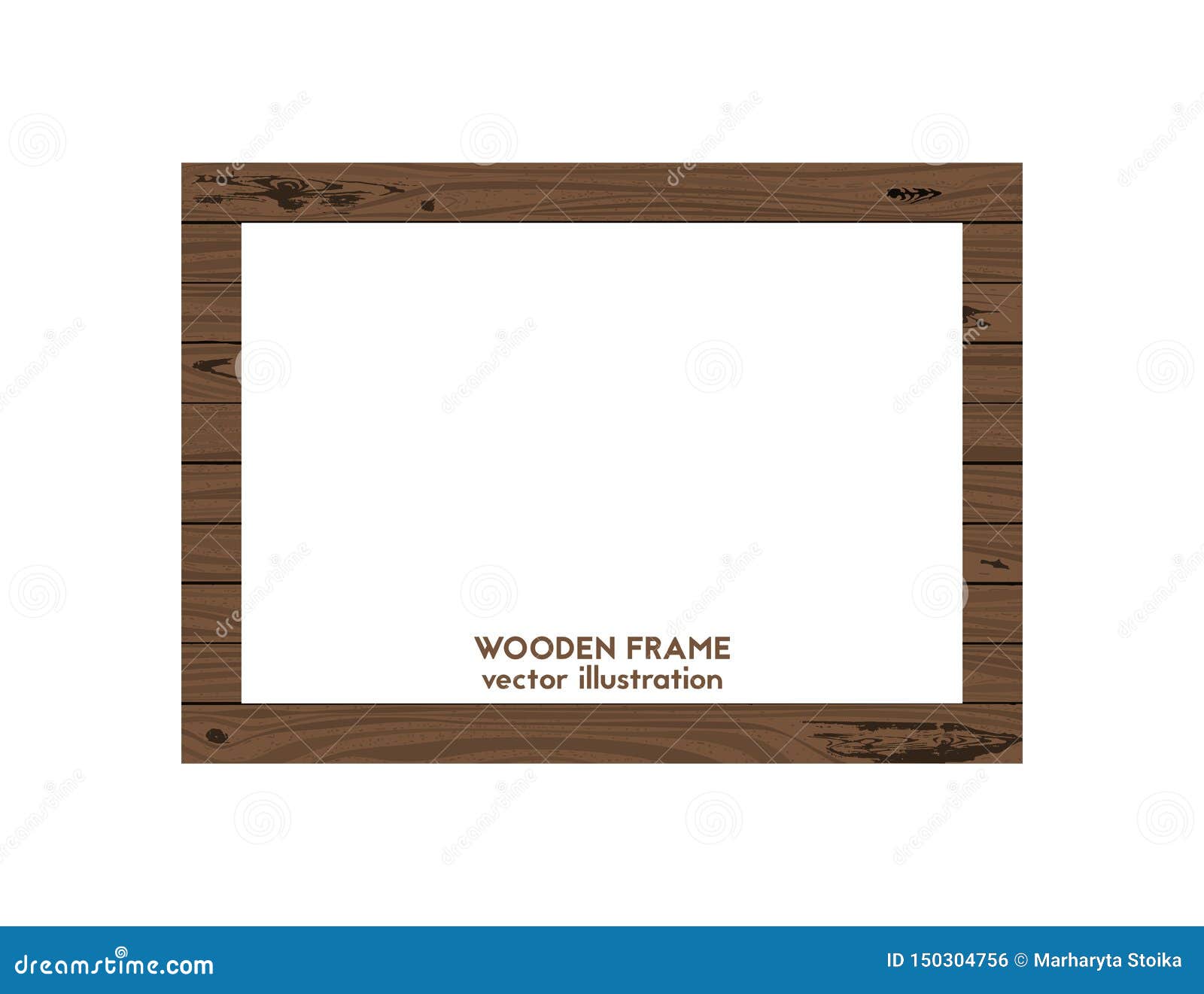 Square frame made of wood. stock vector. Illustration of decorative ...