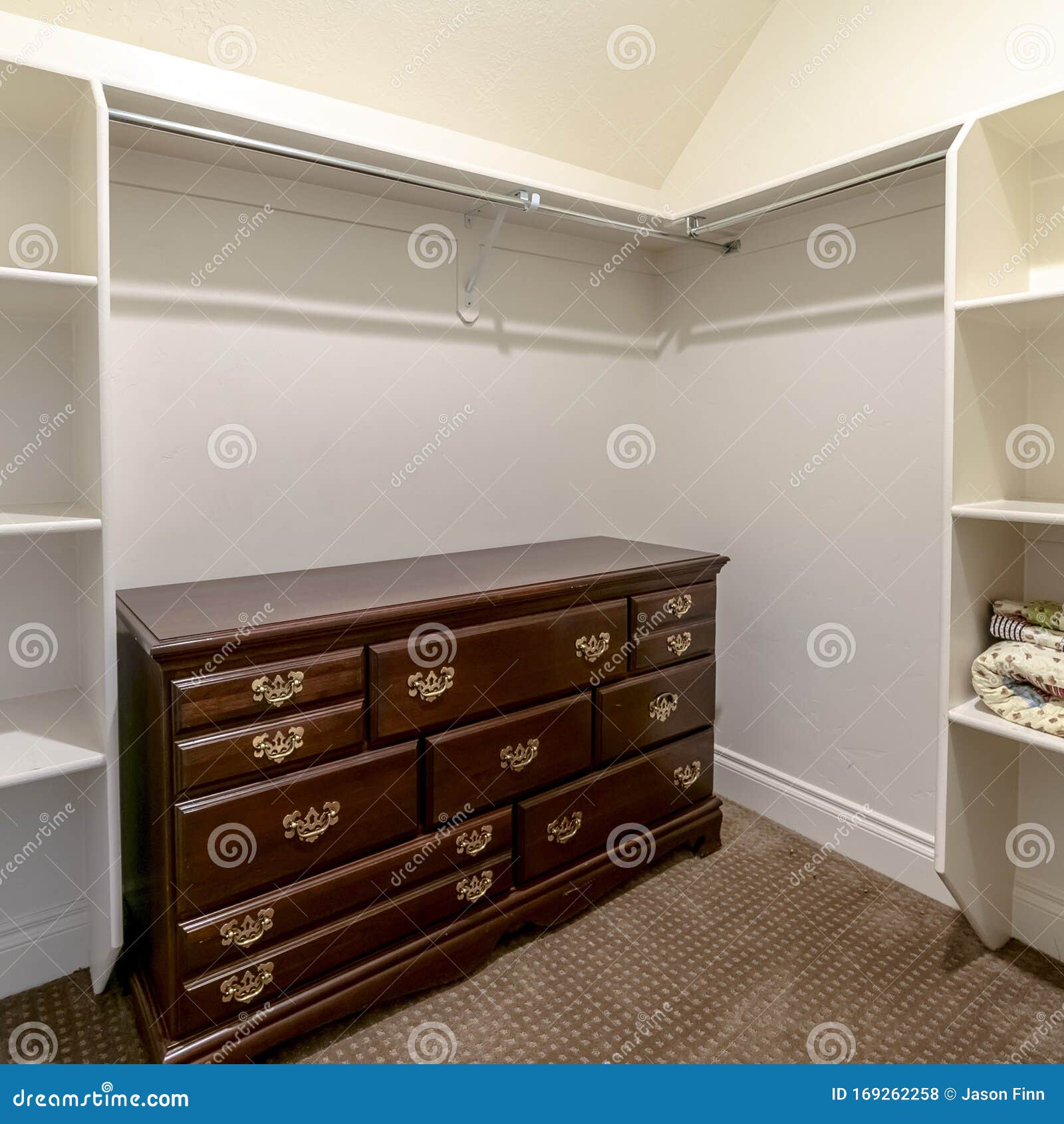 Square Frame Modern Empty Fitted Dressing Room Interior Bright Interior ...