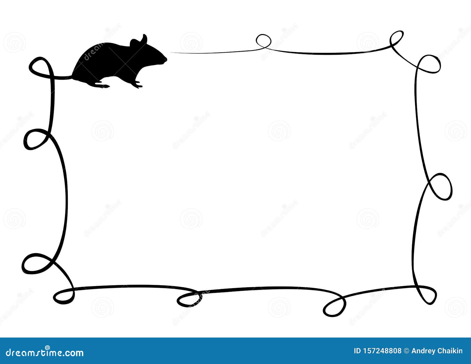 Frame with mouse. stock vector. Illustration of tail - 157248808