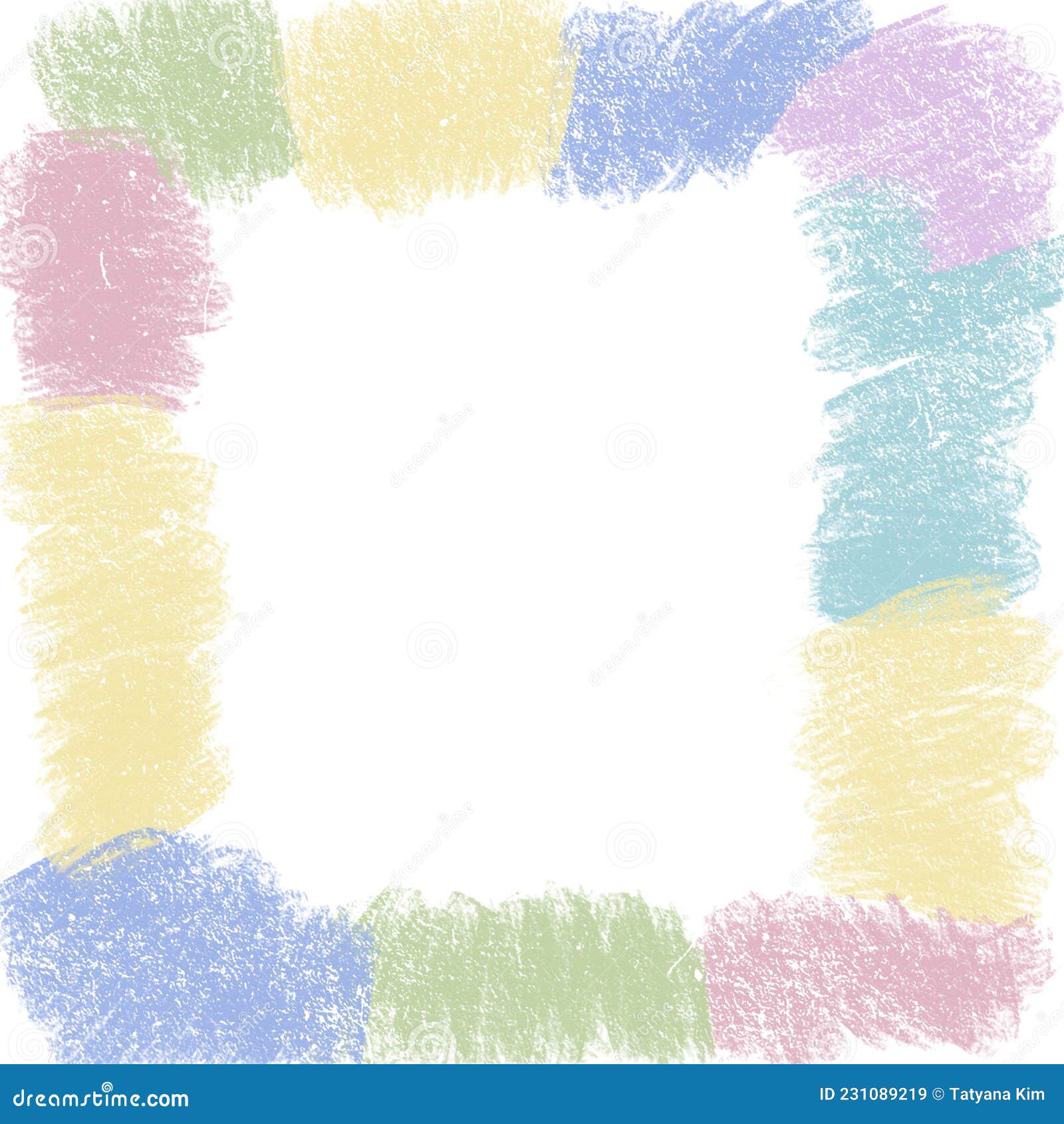 Square Frame of Multi-colored Spots Painted with Pastel Crayons Stock ...
