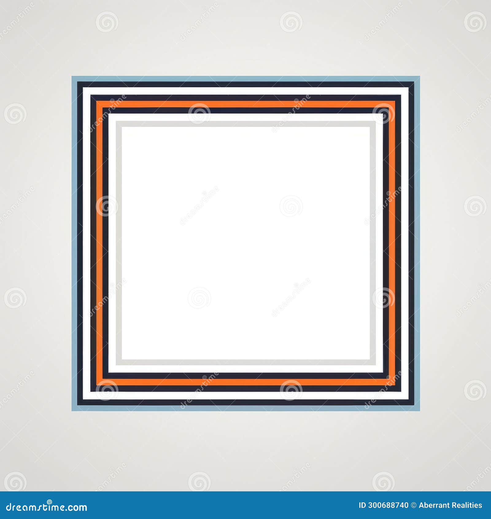 A Square Frame with an Orange Blue and White Border Stock Illustration ...