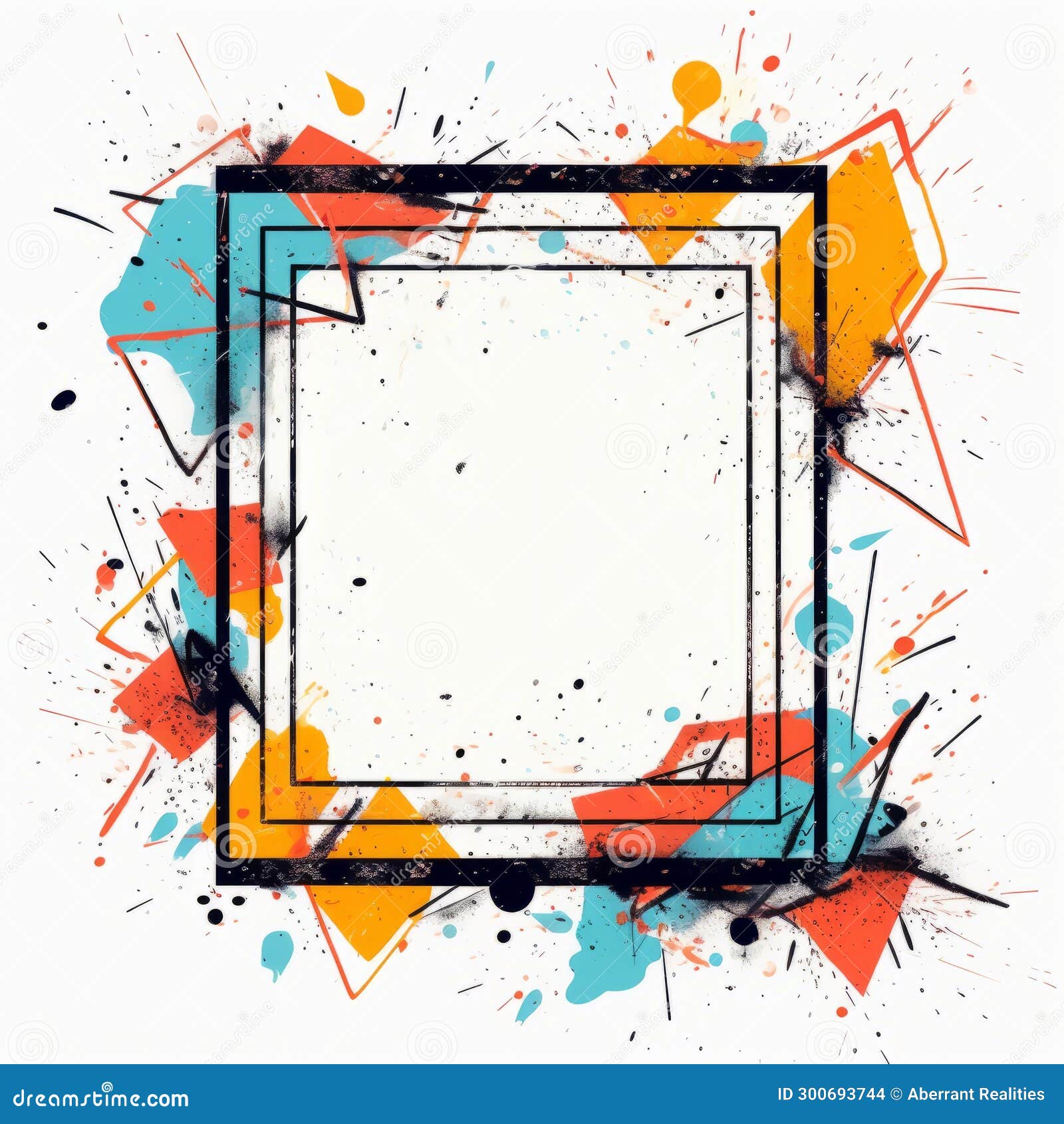 A Square Frame with Paint Splatters on it Stock Illustration ...