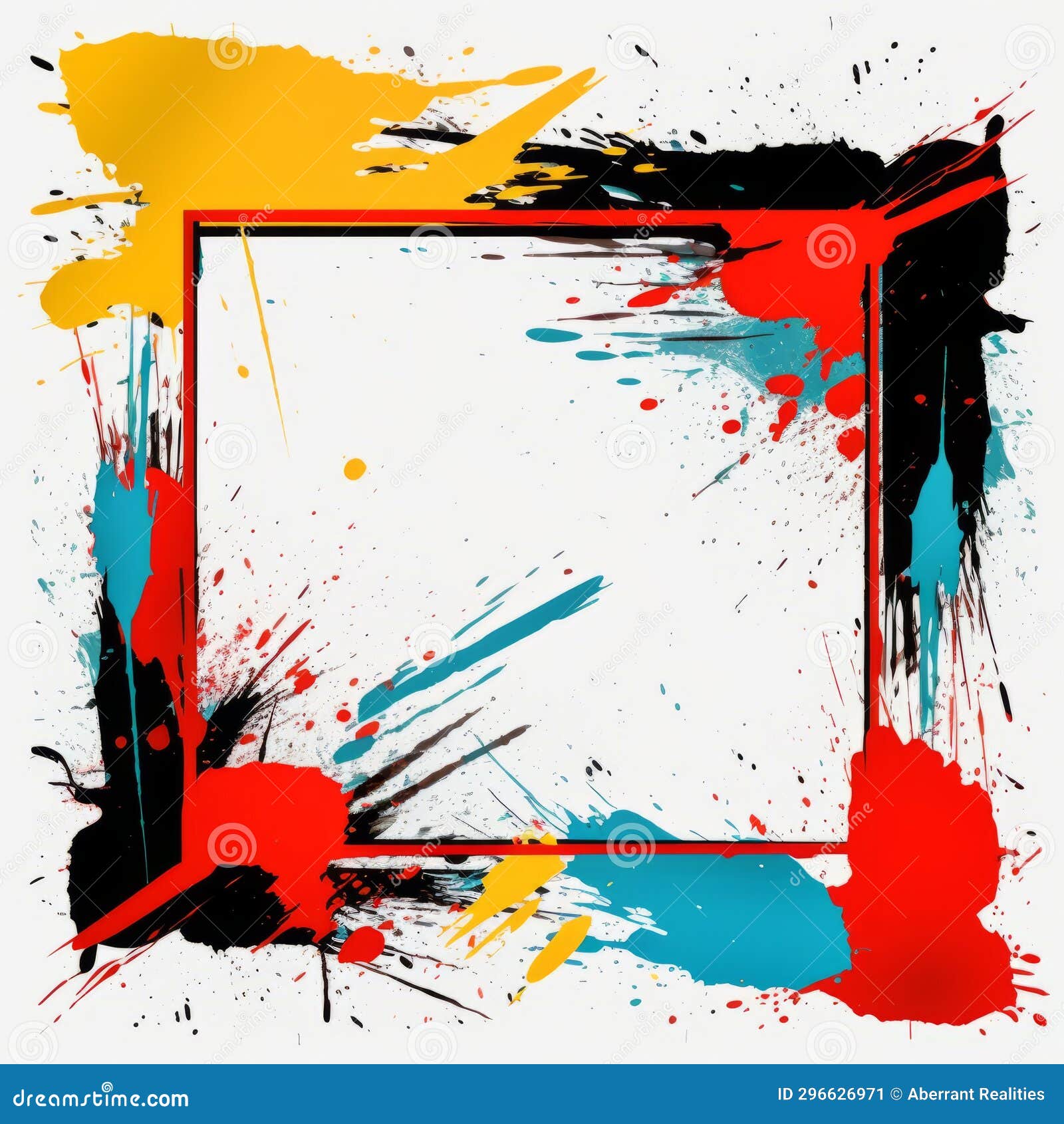 A Square Frame with Paint Splatters on it Stock Illustration ...