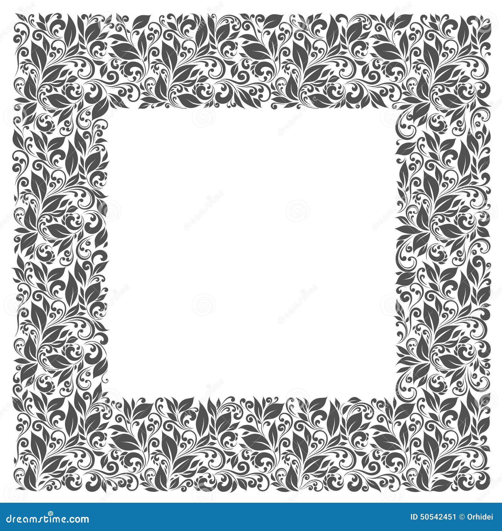 Square Frame of Patterns and Leaves Stock Vector - Illustration of ...