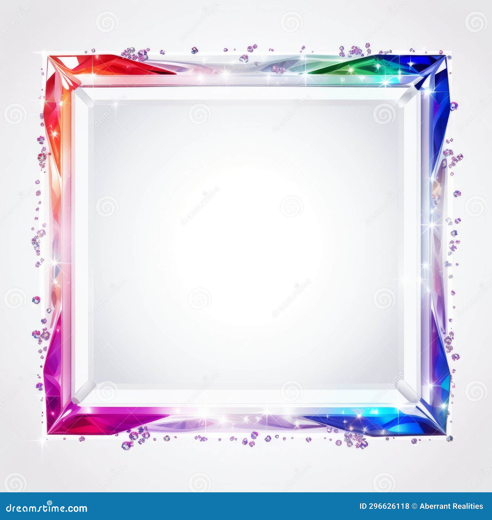 A Square Frame with a Rainbow Colored Border on a White Background ...