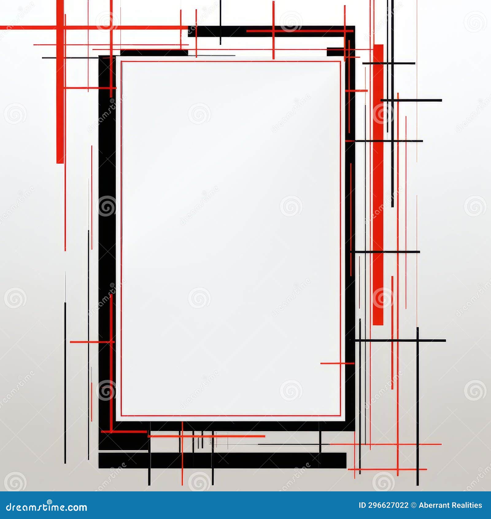 A Square Frame with Red and Black Lines on it Stock Illustration ...
