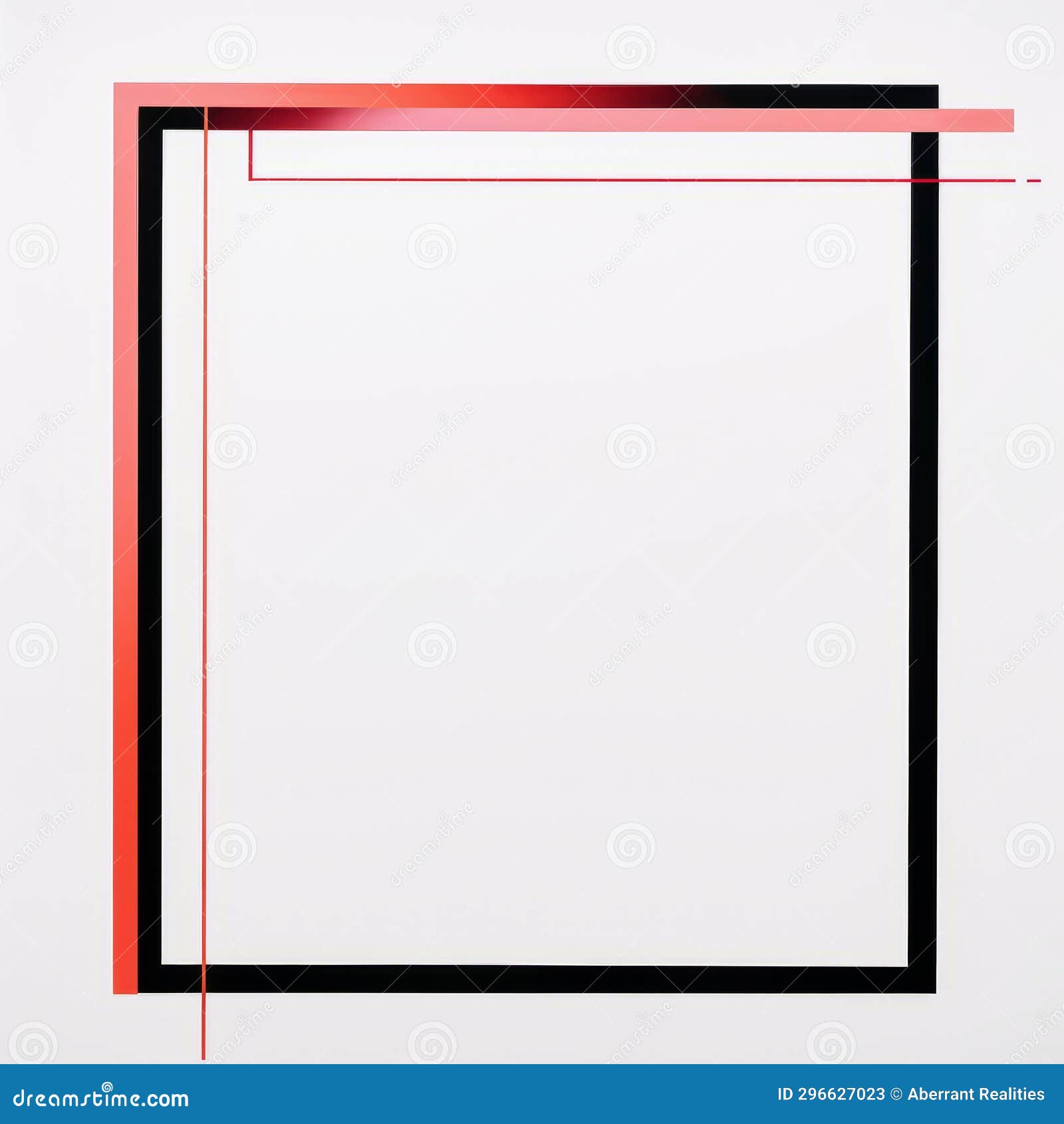A Square Frame with Red and Black Lines on it Stock Illustration ...