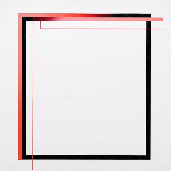 A Square Frame with Red and Black Lines on it Stock Illustration ...