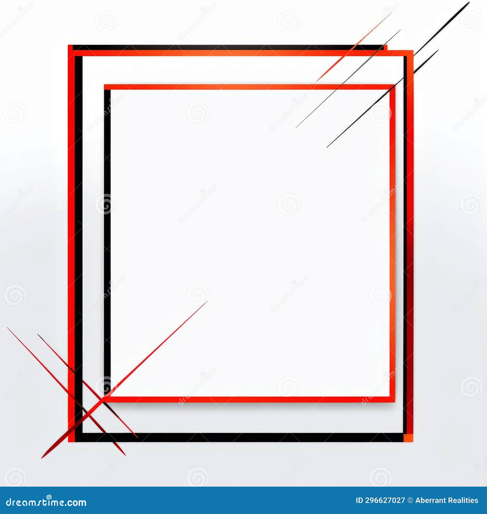 A Square Frame with Red and Black Lines on it Stock Illustration ...