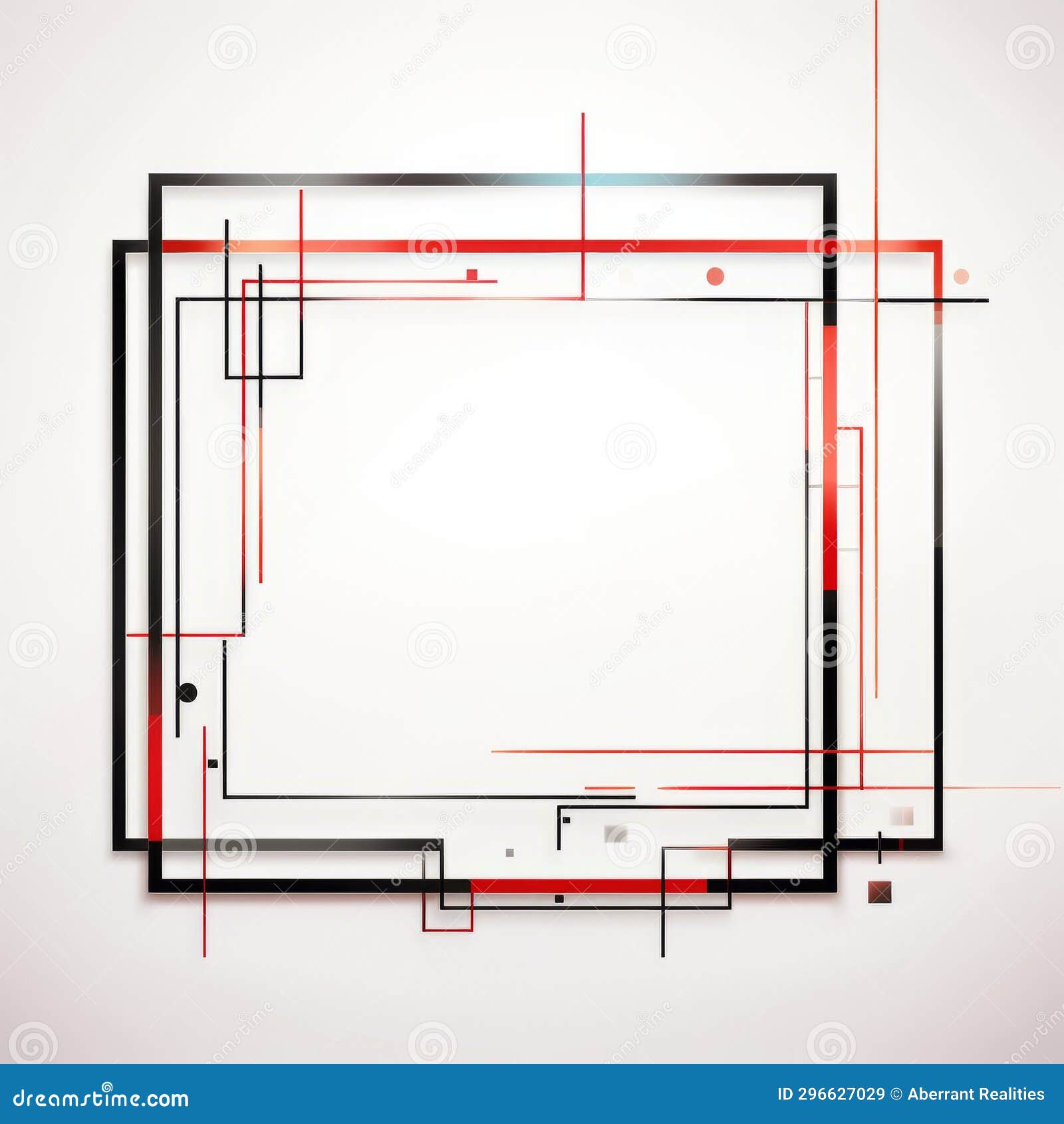 A Square Frame with Red and Black Lines on it Stock Illustration ...
