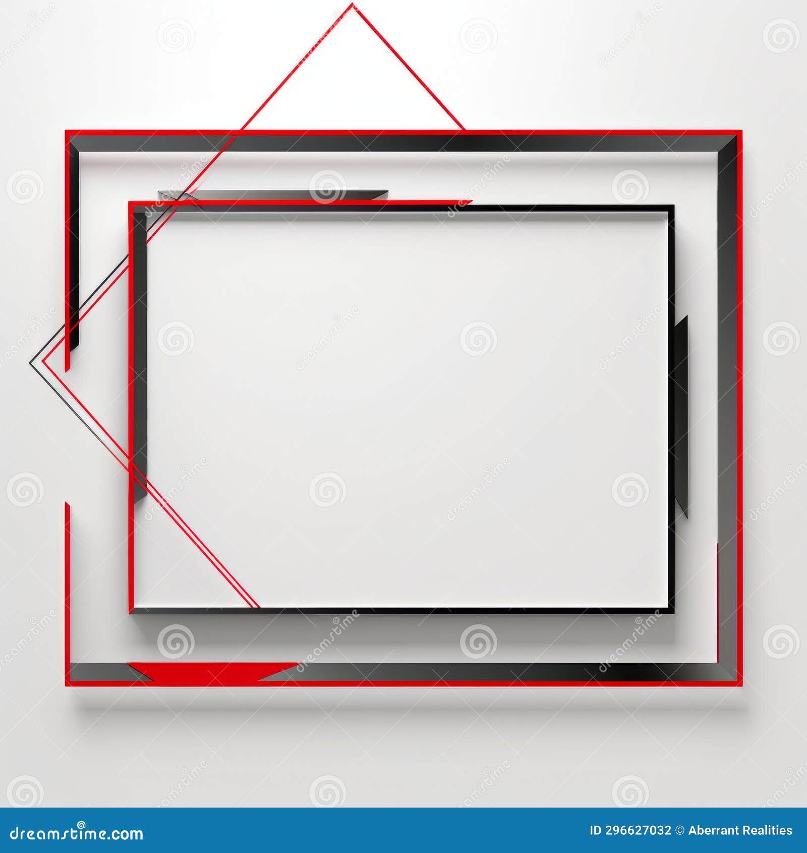 A Square Frame with Red and Black Lines on it Stock Illustration ...