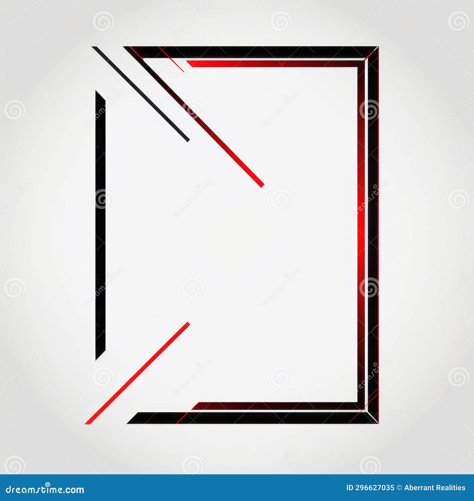 A Square Frame with Red and Black Lines on it Stock Illustration ...