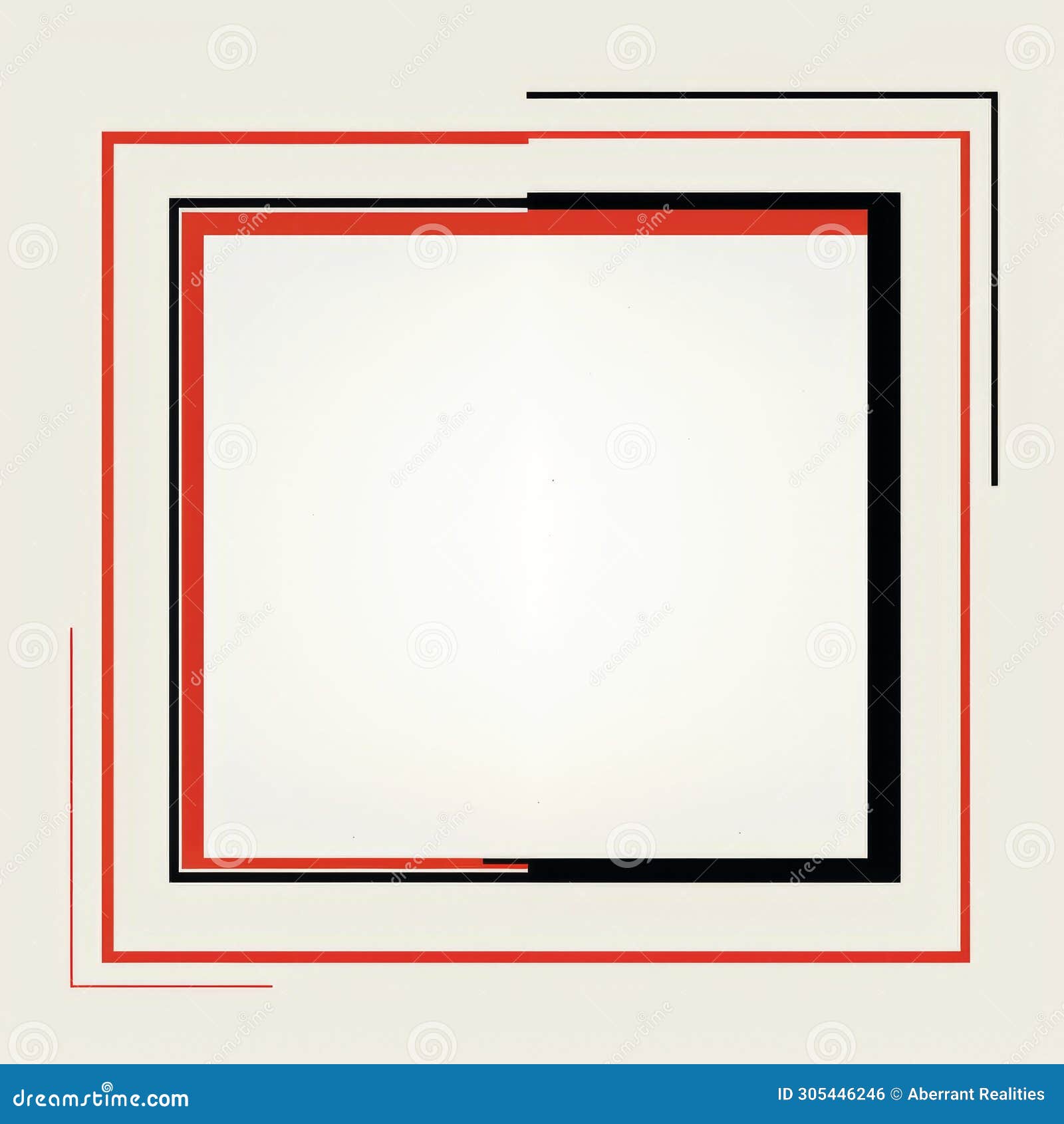 A Square Frame with Red and Black Lines on it Stock Illustration ...