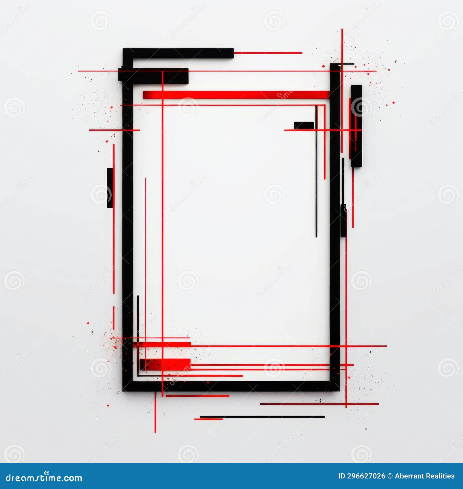 A Square Frame with Red and Black Lines on it Stock Illustration ...