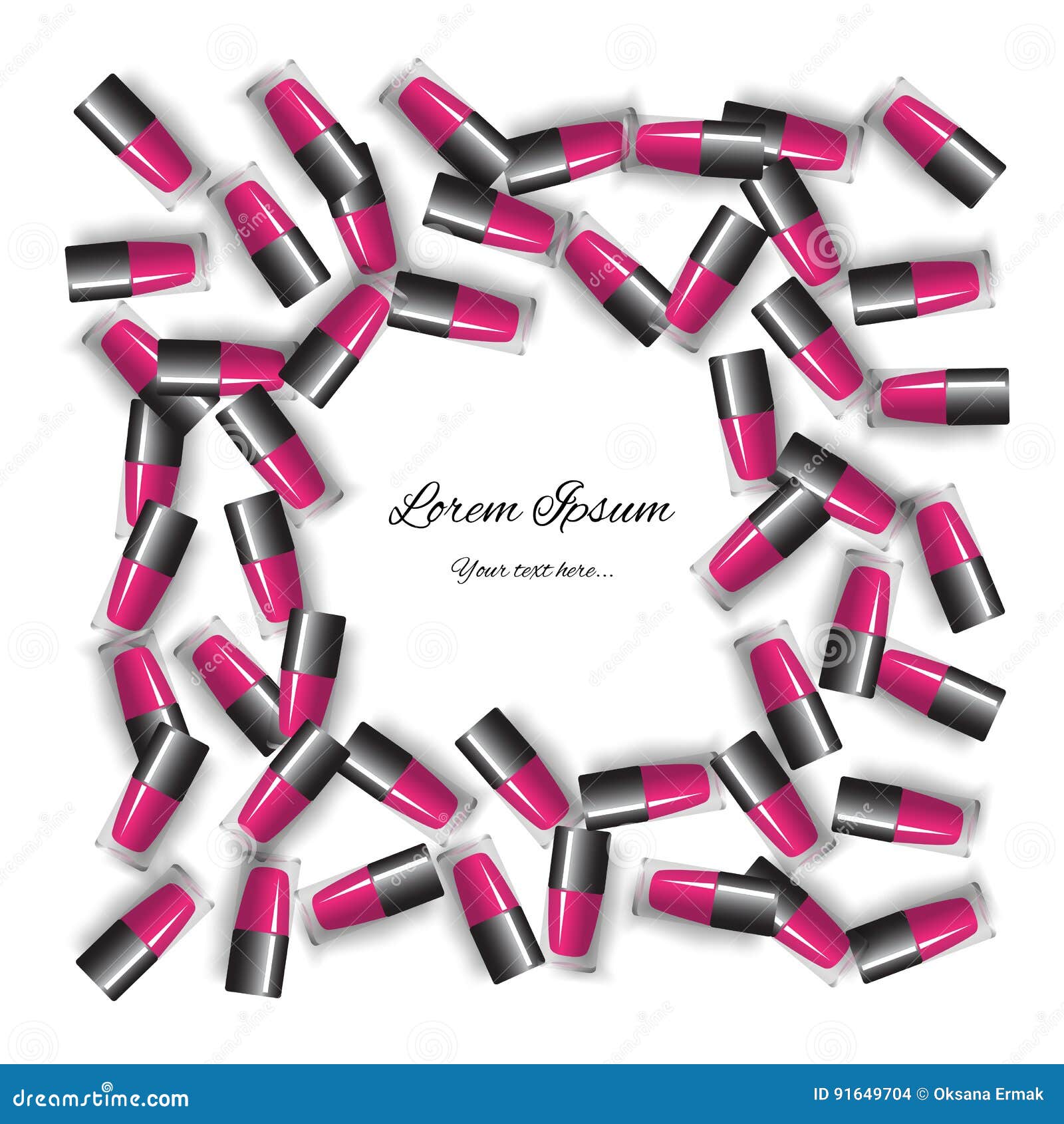 Square Frame of Red Nail Polish Stock Illustration - Illustration of ...