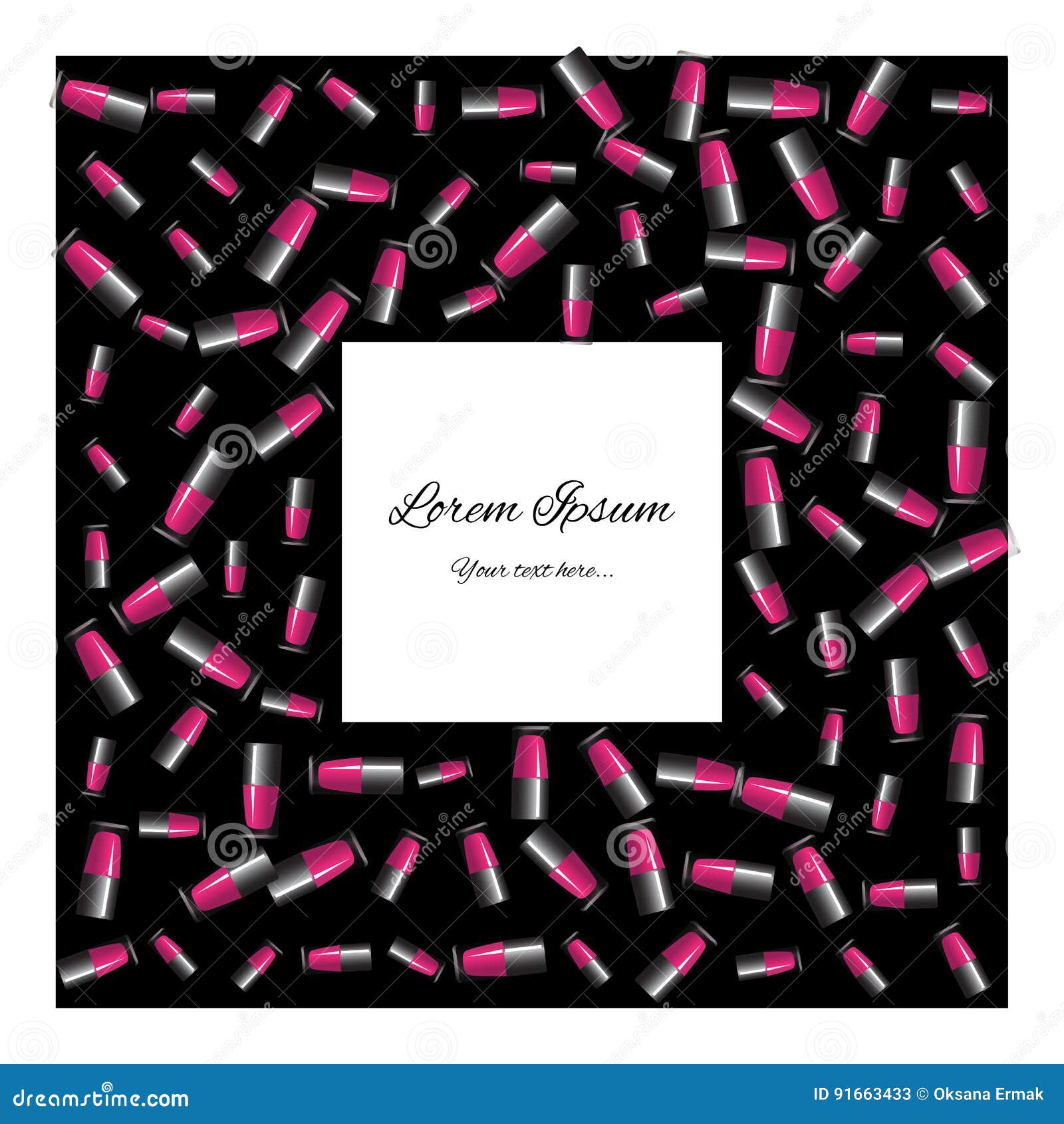 Square Frame of Red Nail Polish Stock Vector - Illustration of object ...