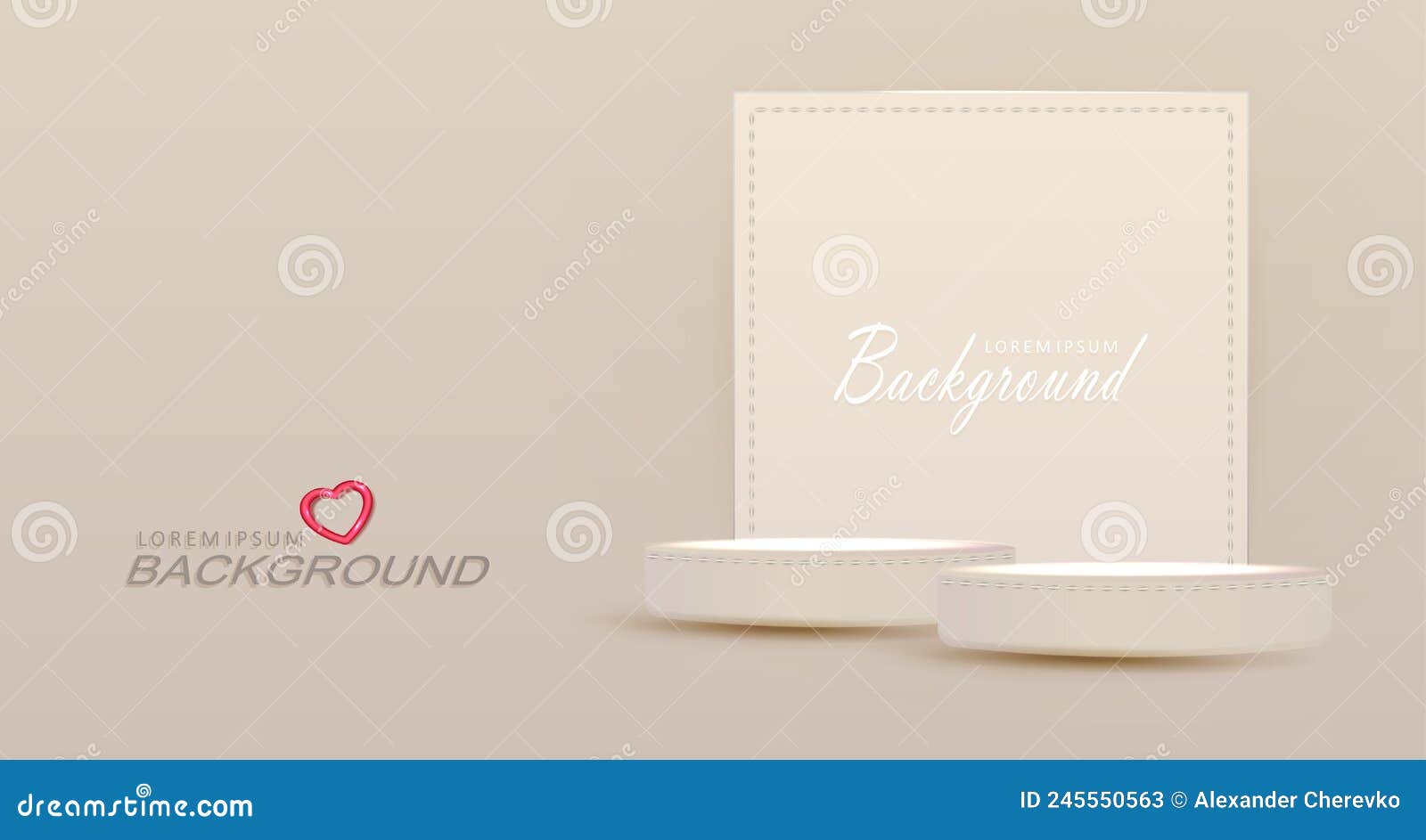 Square Frame with a Round Scene on a Delicate Beige Design Stock Vector ...