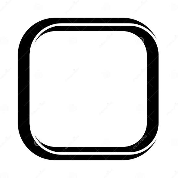 Square Frame Rounded Corners, Doodle Frame Border Square Banner Markers ...