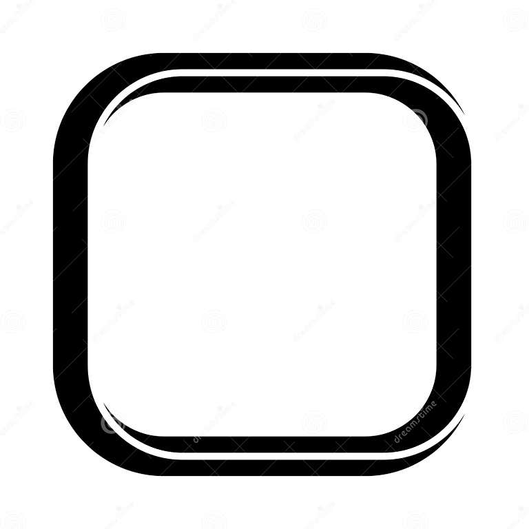 Square Frame Rounded Corners, Doodle Frame Border Square Banner Markers ...