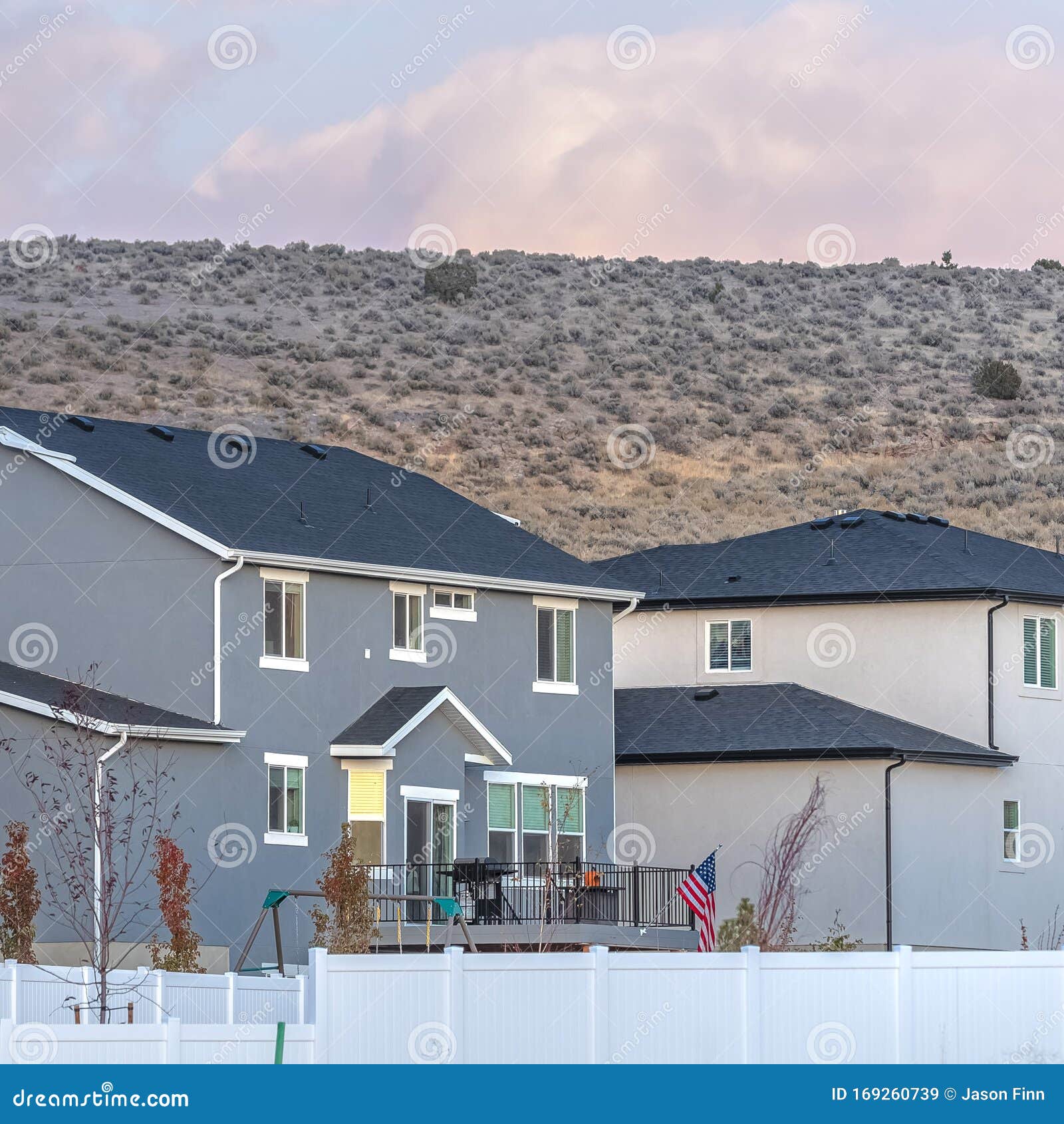 Square Frame Row of Modern Urban Homes in a Housing Complex Stock Image ...