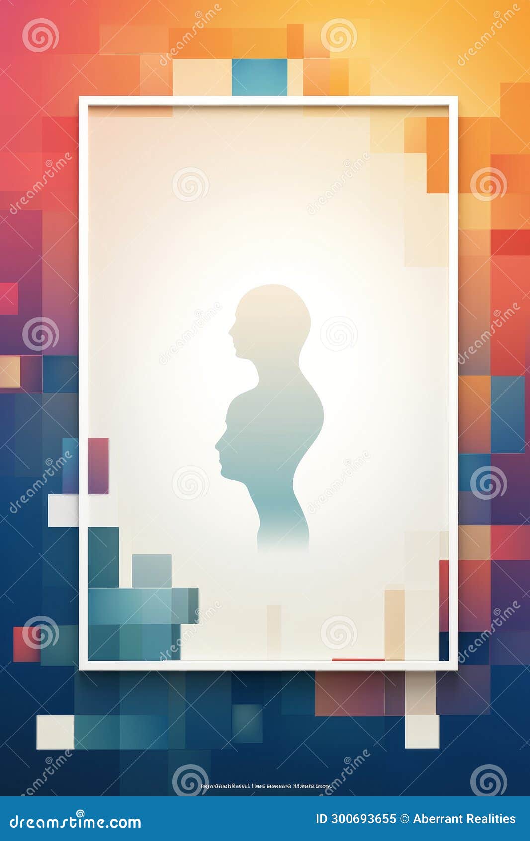 A Square Frame with a Silhouette of a Man and Woman in Front of a ...