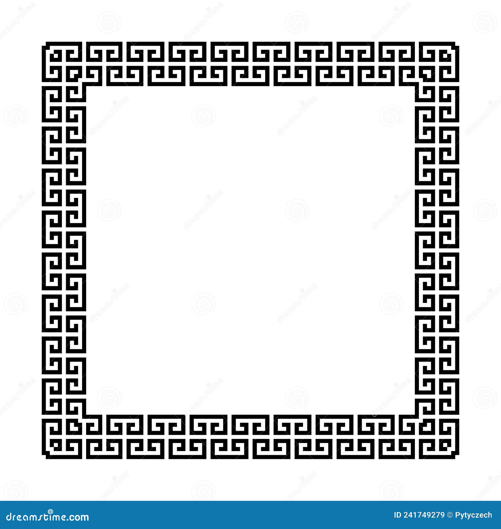 Square Frame of Simple Greek Pattern Stock Vector - Illustration of ...