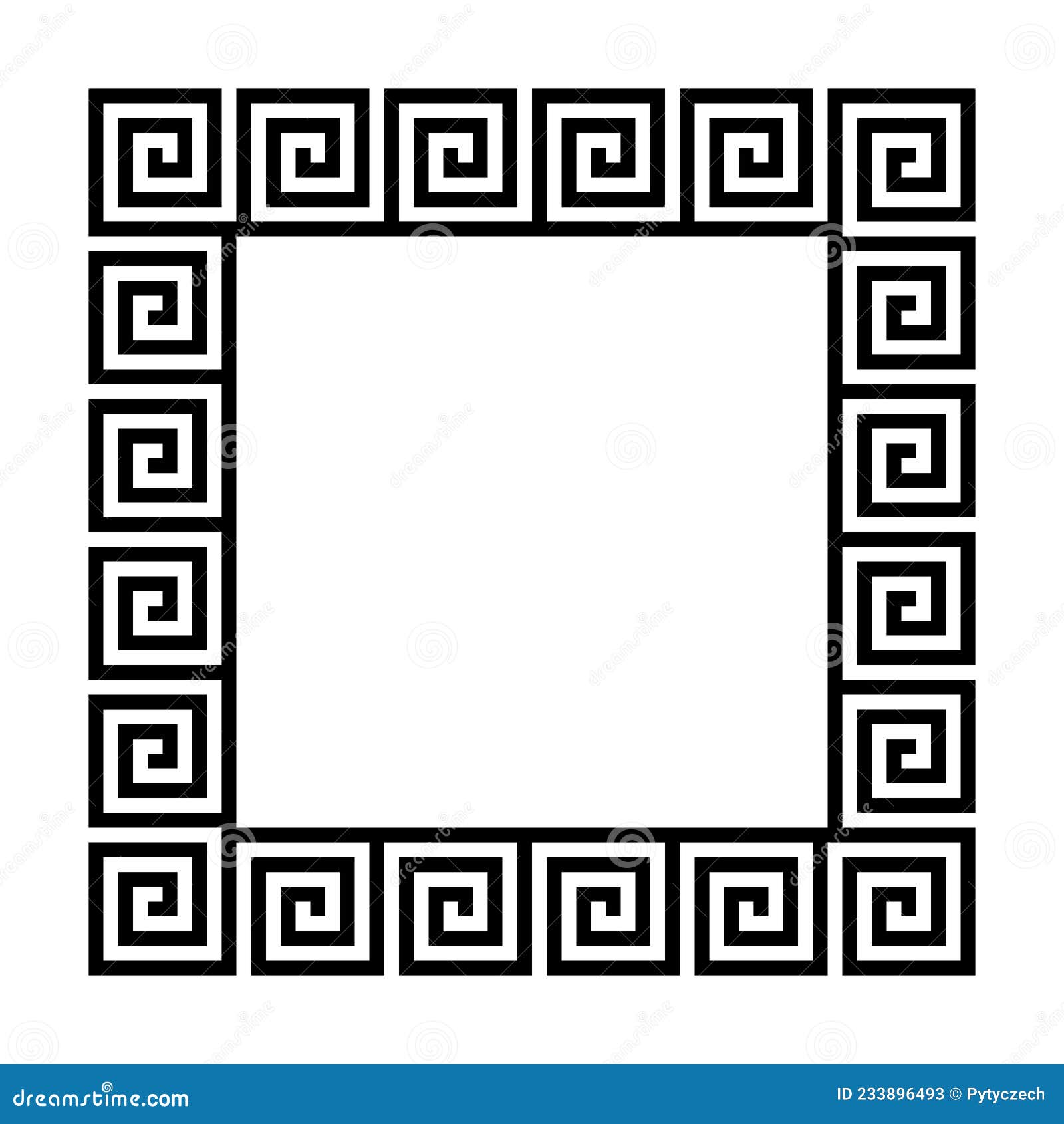 Square Frame of Simple Greek Pattern Stock Vector - Illustration of ...