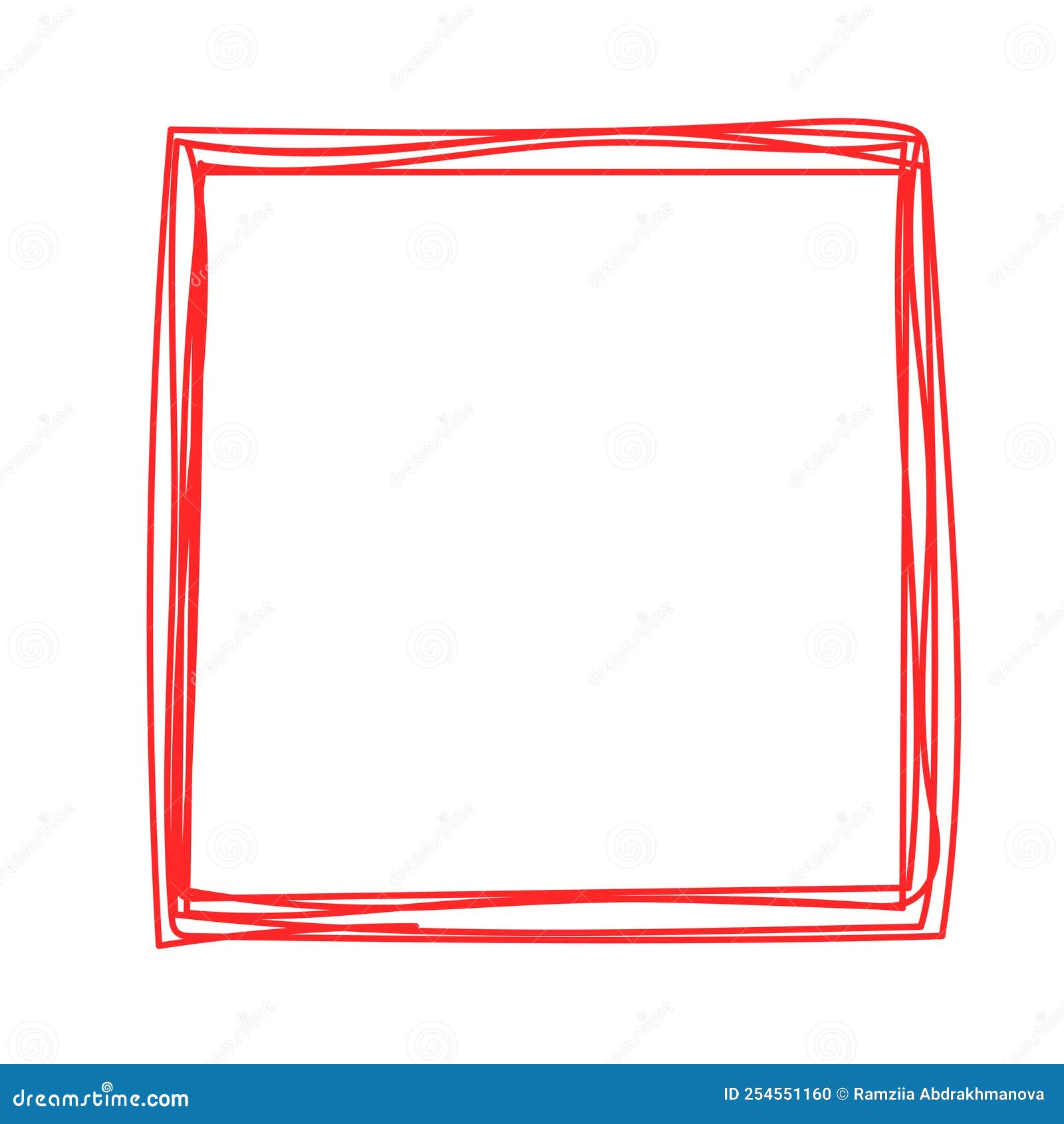 Square Frame Sketch. Hand Drawn Vector Illustration Stock Vector ...