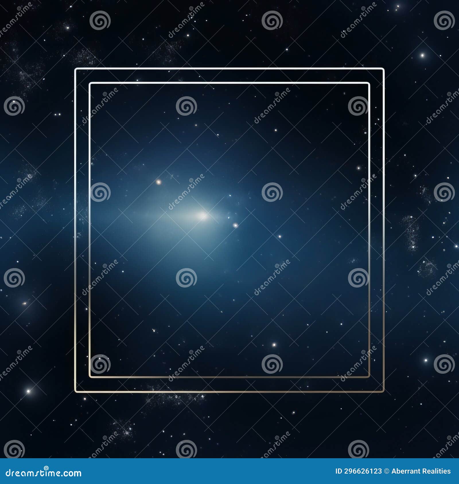 A Square Frame with a Star in the Center and a Nebula in the Background ...