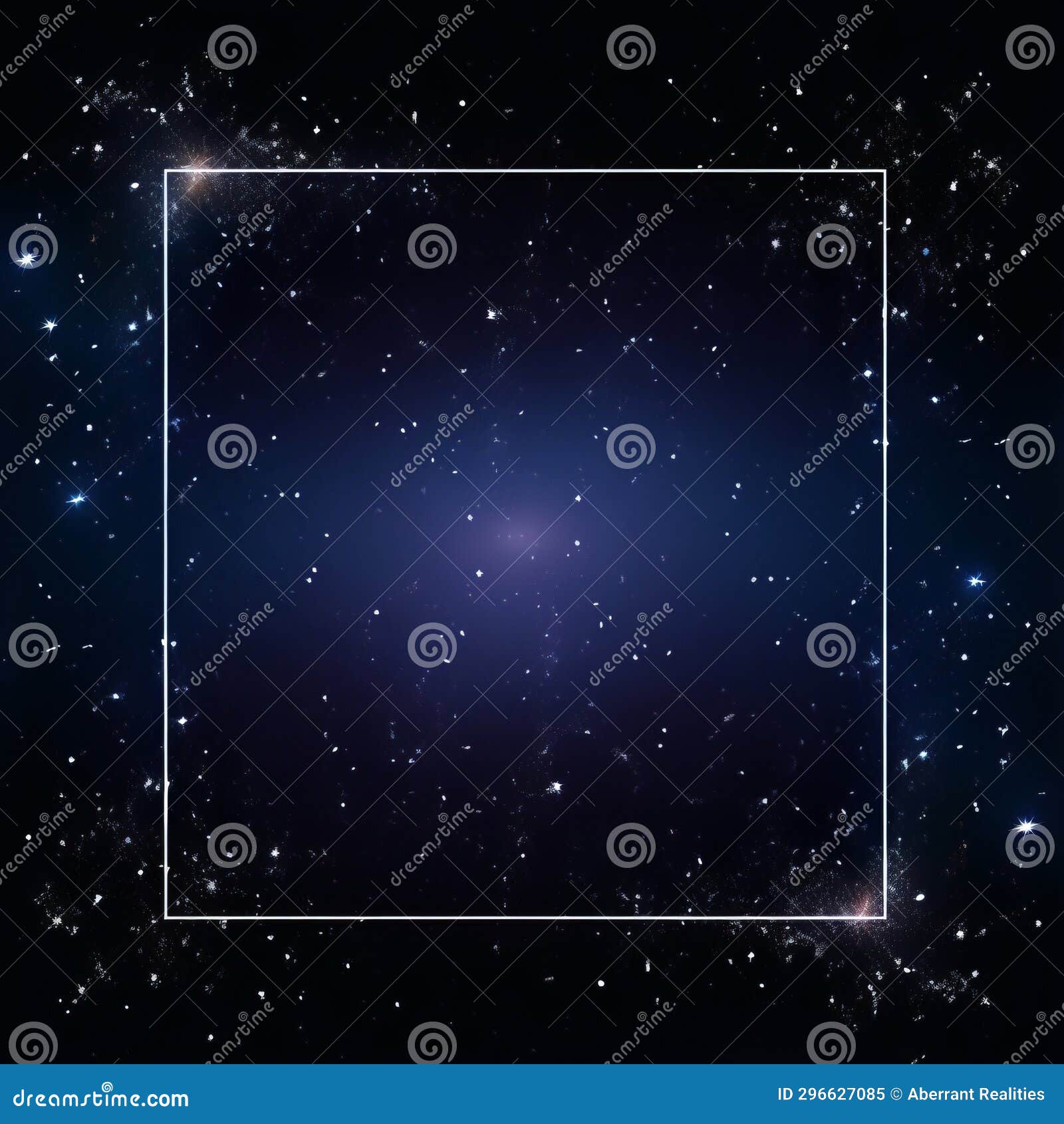 A Square Frame with Stars on a Black Background Stock Illustration ...