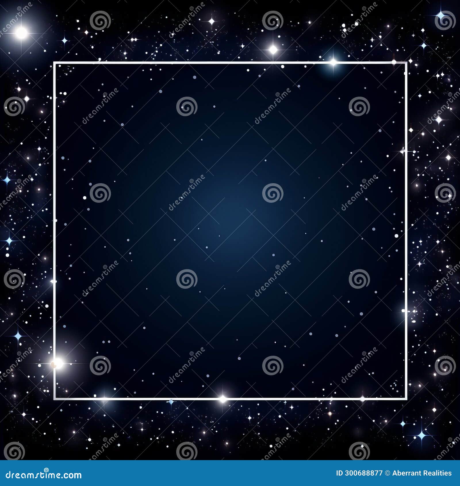 A Square Frame with Stars on a Black Background Stock Illustration ...