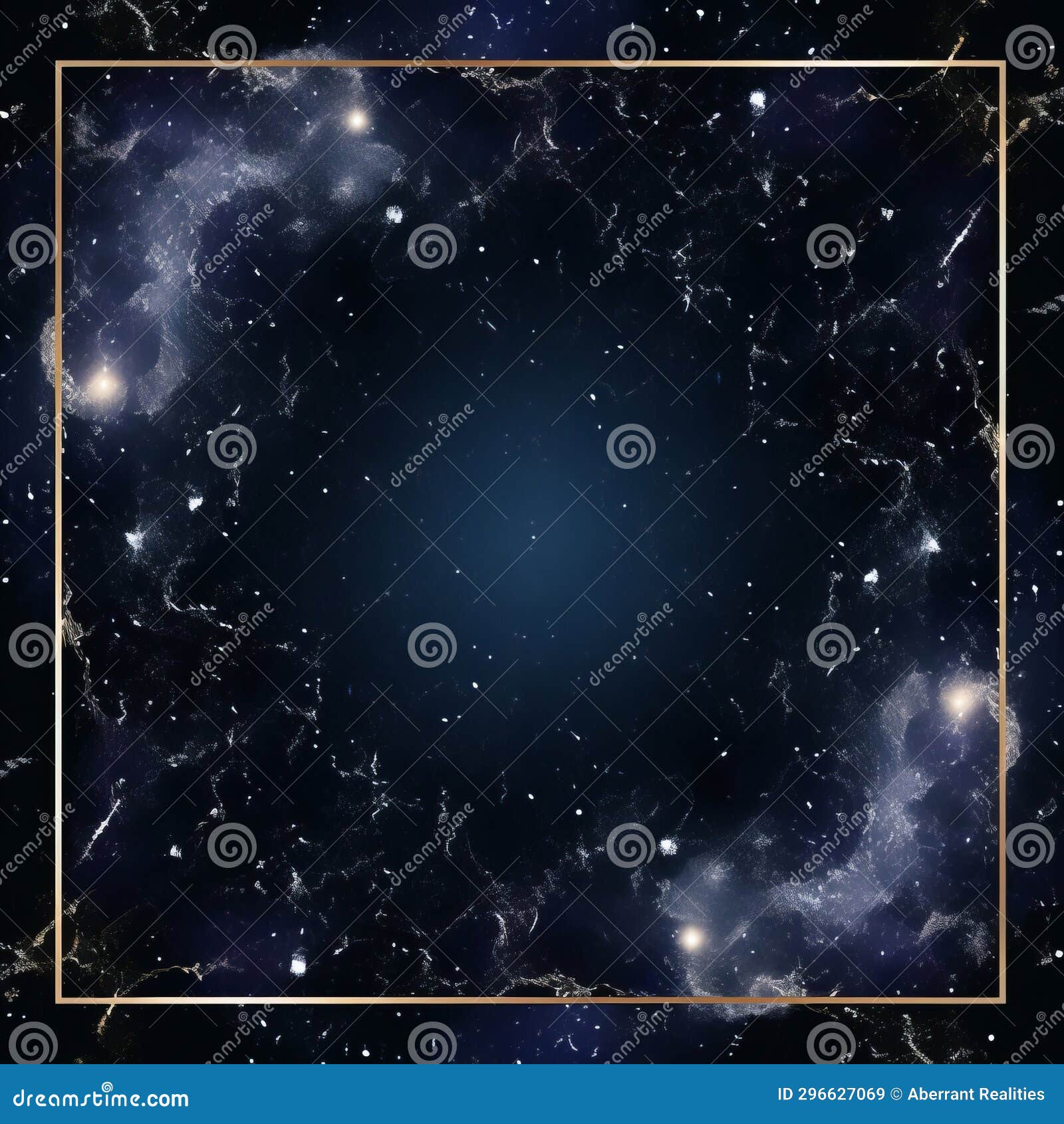 A Square Frame with Stars and Nebula on a Black Background Stock ...