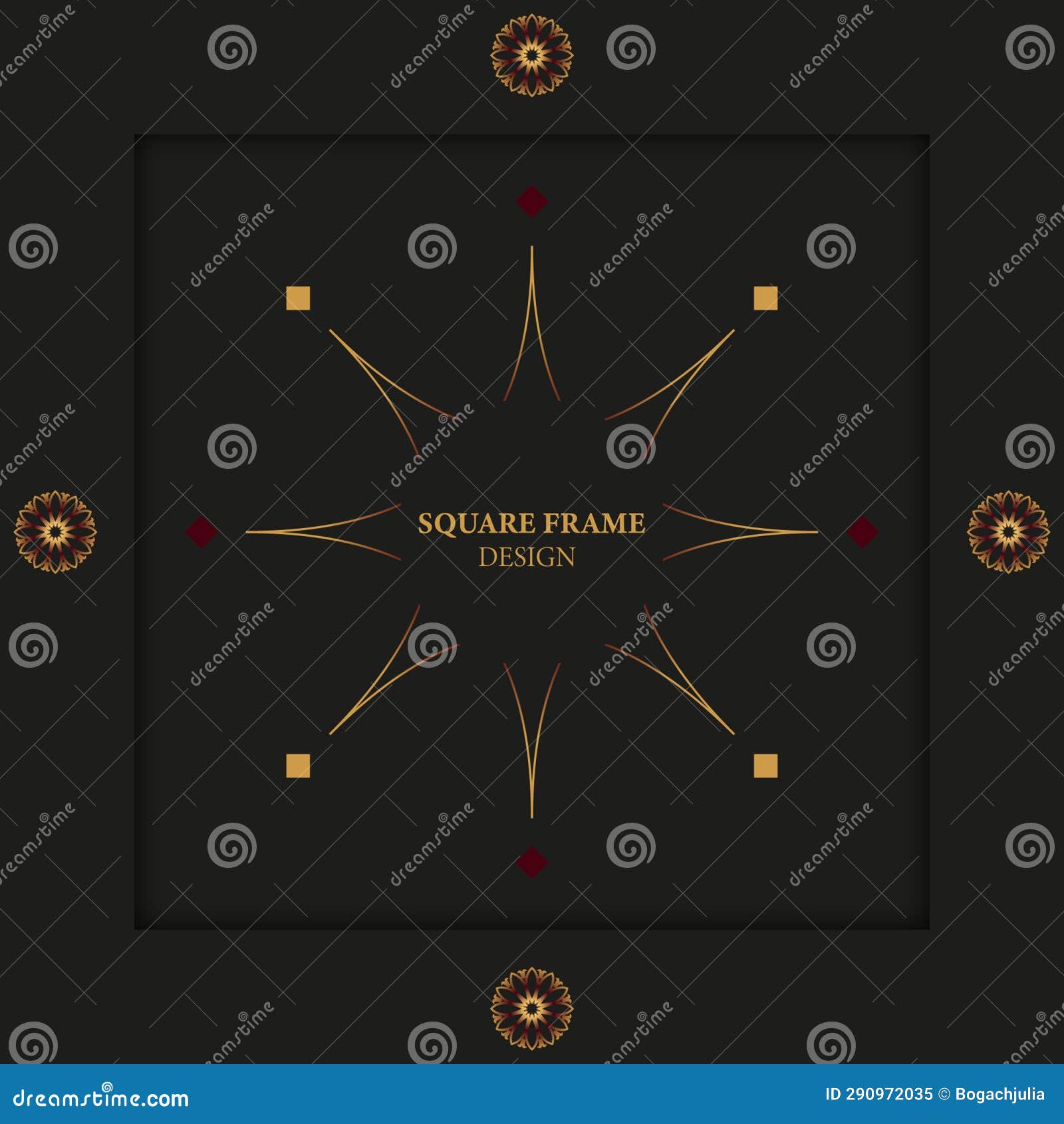 Square Frame. Template for Your Design with Ornamental Elements Stock ...