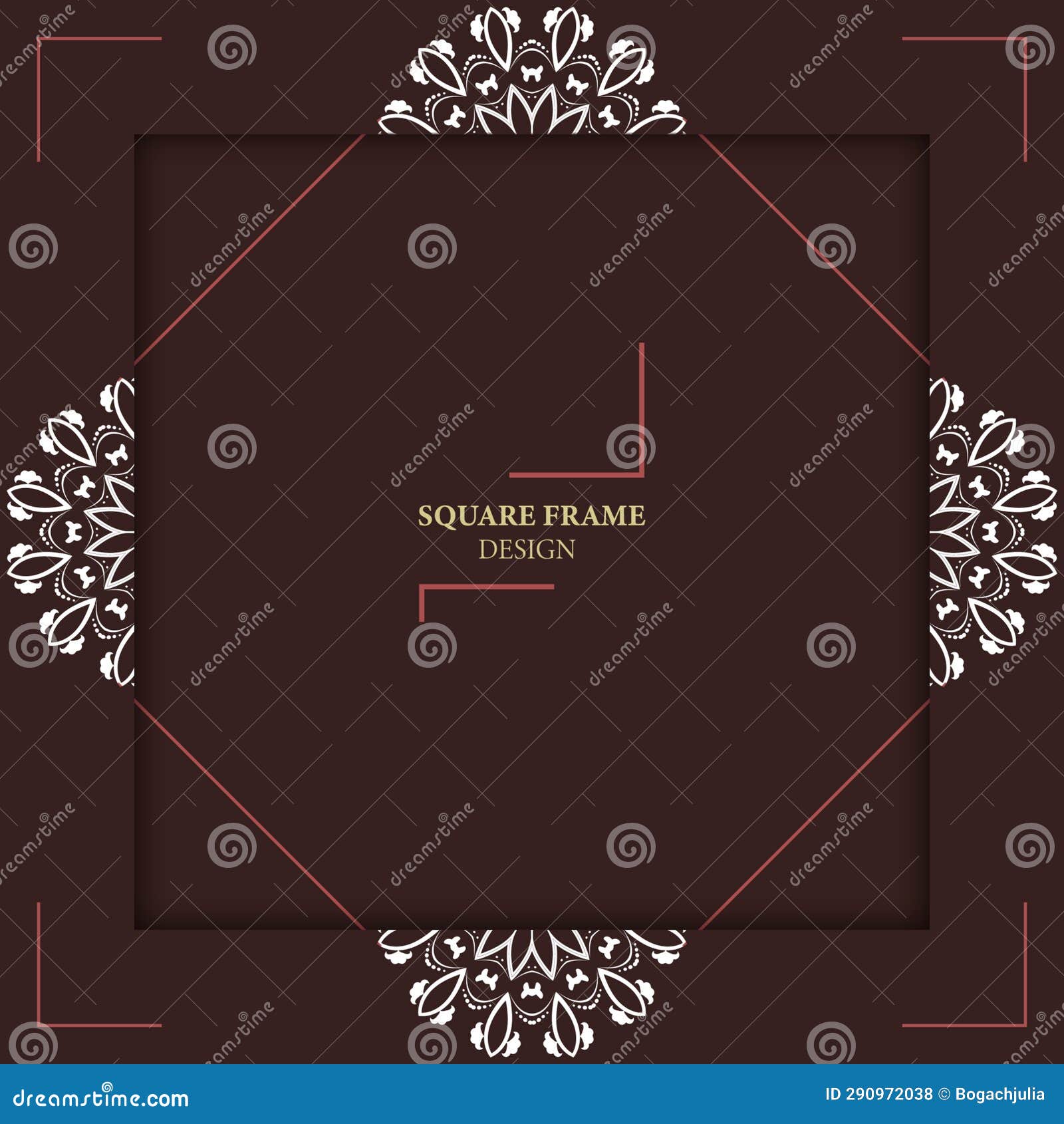 Square Frame. Template for Your Design with Ornamental Elements Stock ...