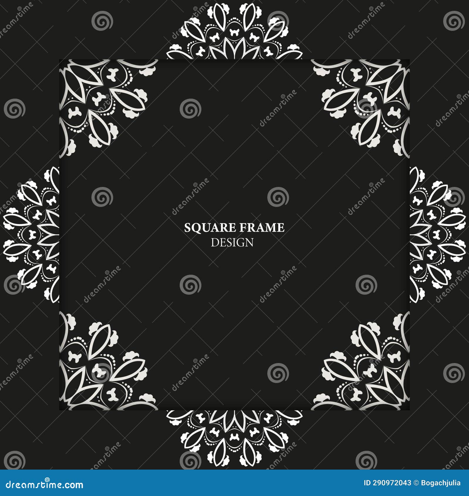 Square Frame. Template for Your Design with Ornamental Elements Stock ...