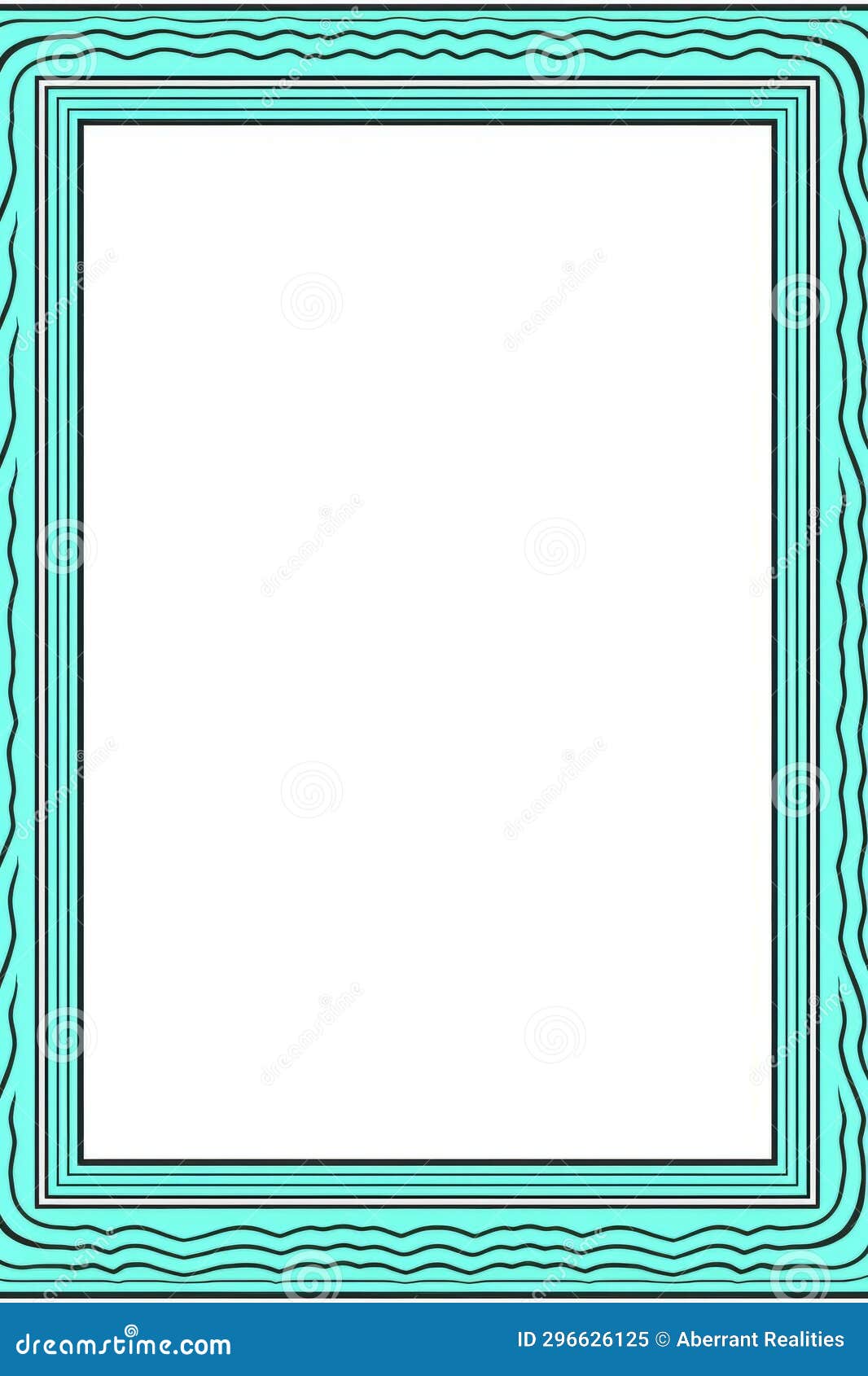 A Square Frame with a Turquoise Border on a White Background Stock ...