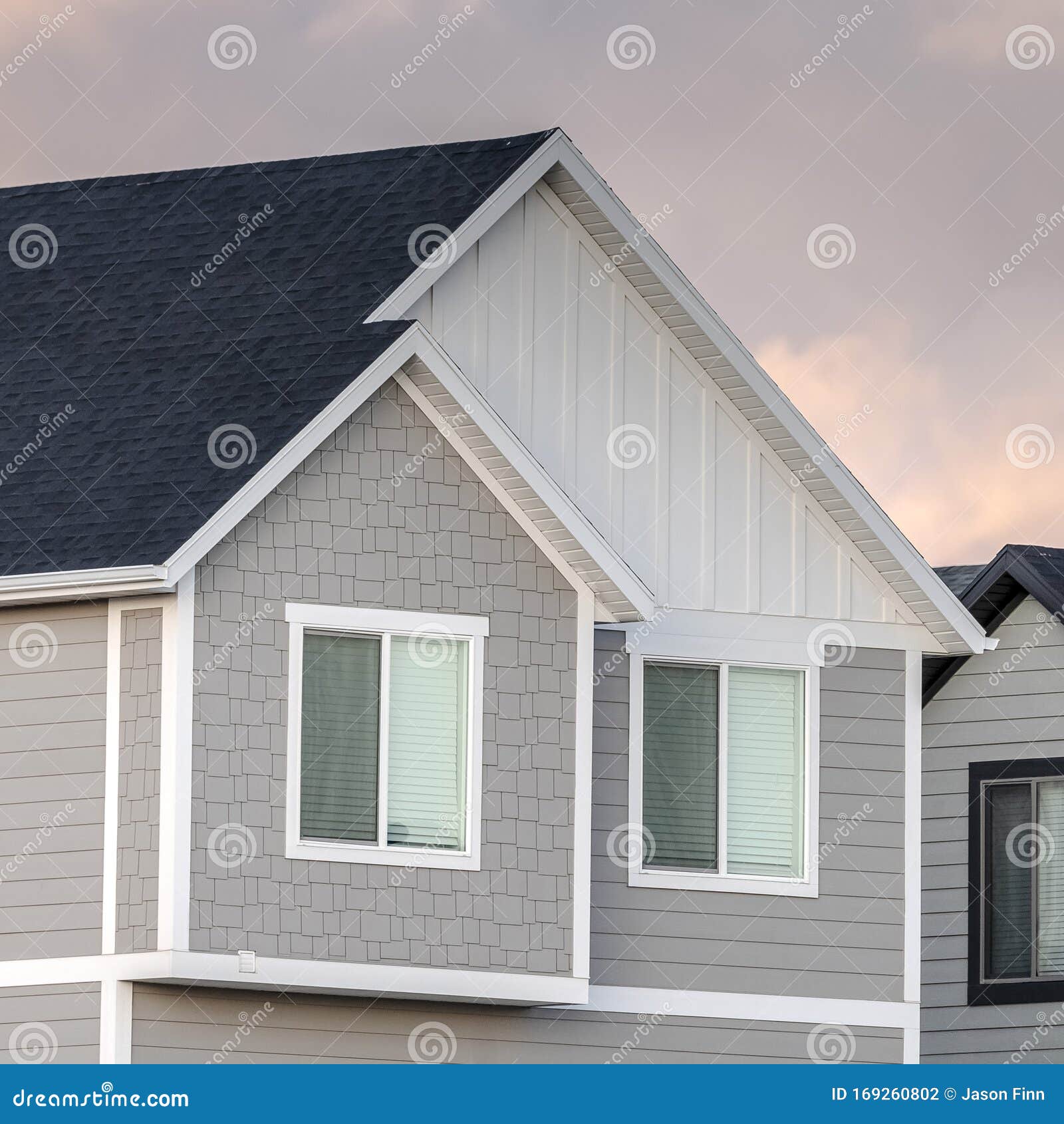 Square Frame Upper Facade of a Double Storey Home Stock Photo - Image ...